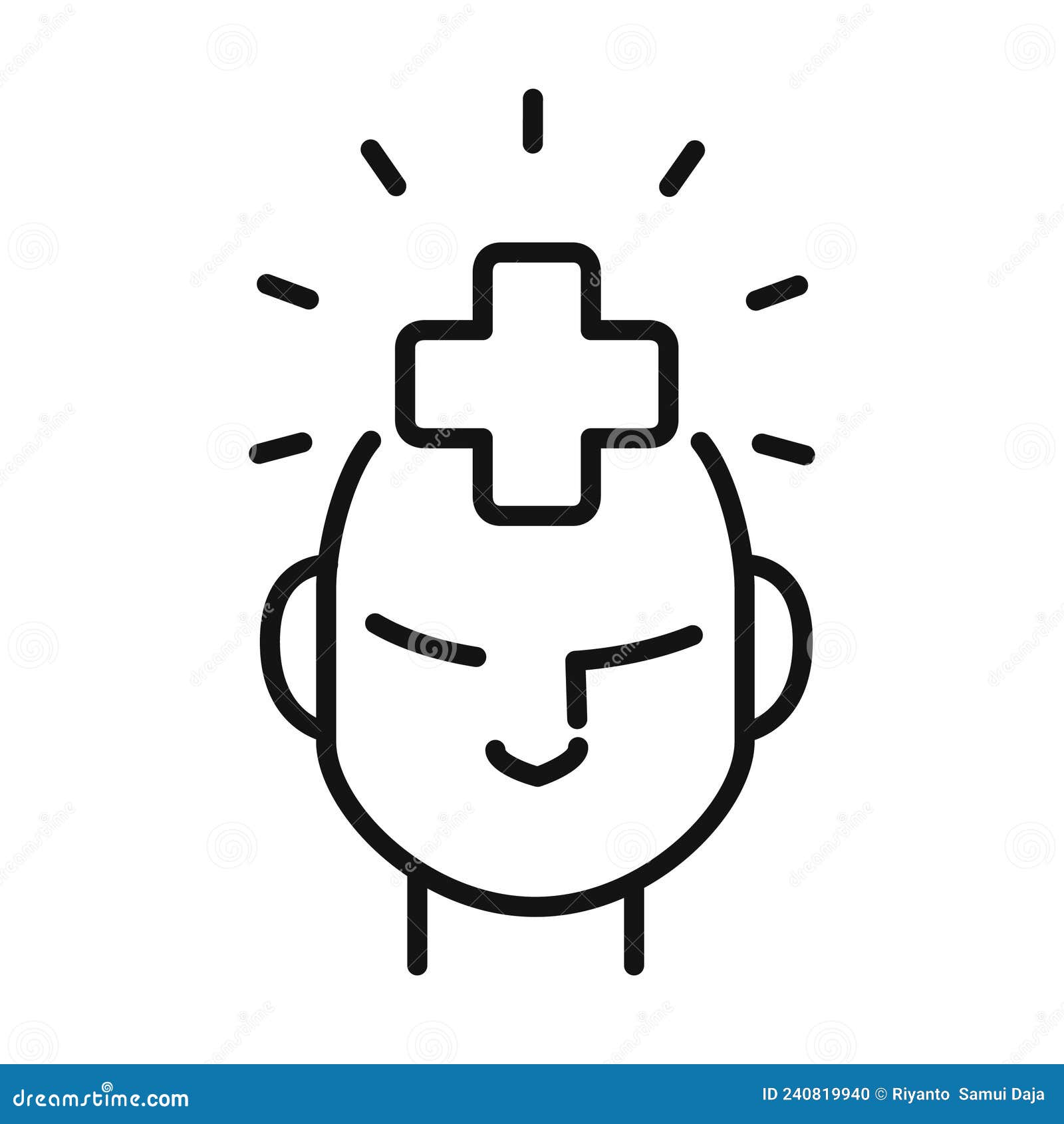 Mental Health Black and White Illustration Stock Vector - Illustration ...