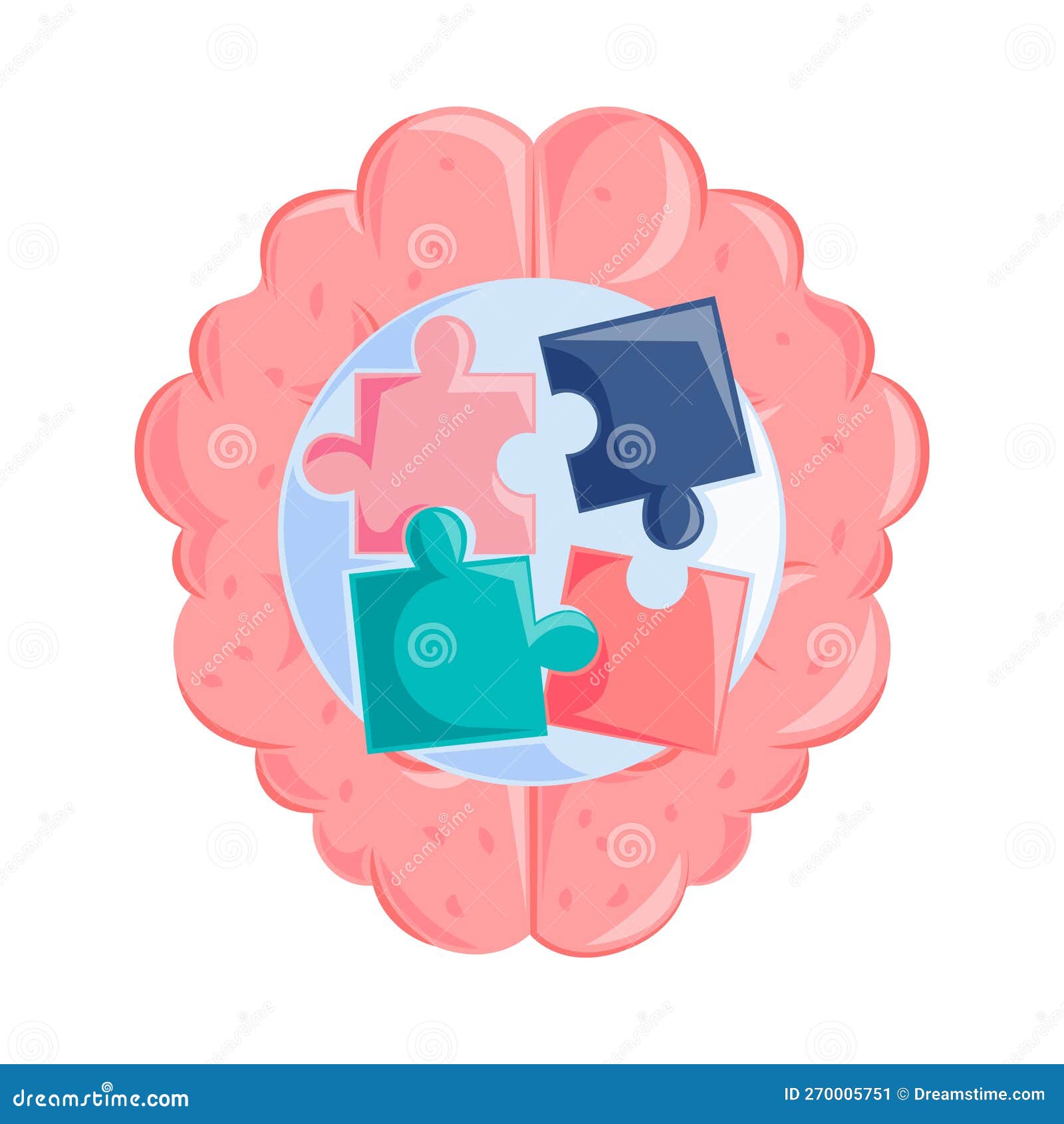 Mental Health, Brain with Puzzles Stock Illustration - Illustration of ...