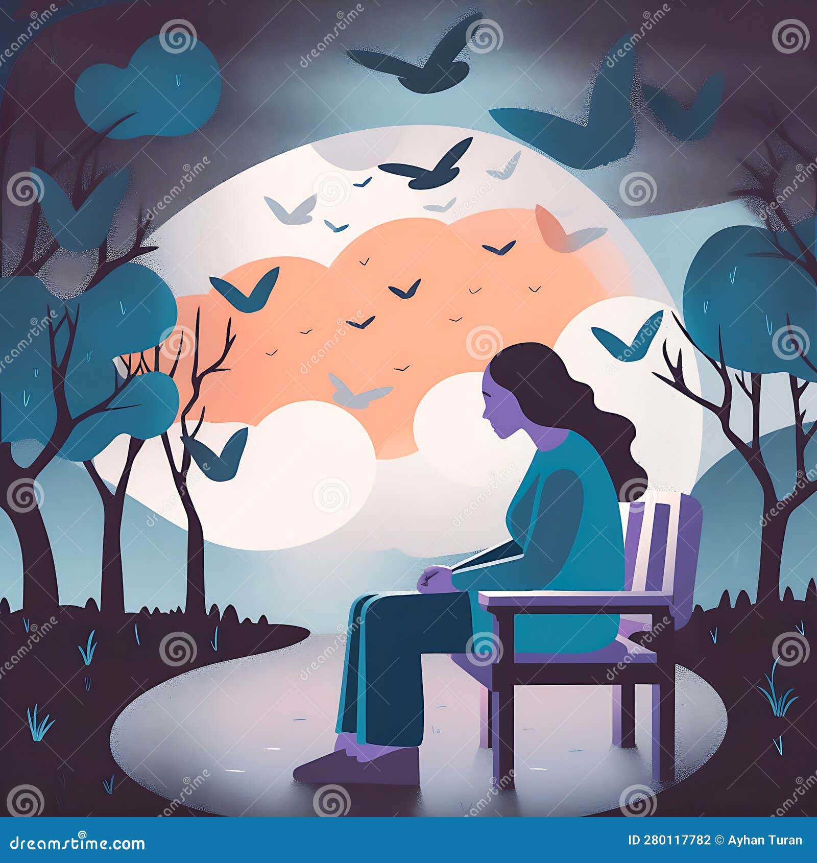 Mental Health Color Vector Concept . Stock Illustration - Illustration ...