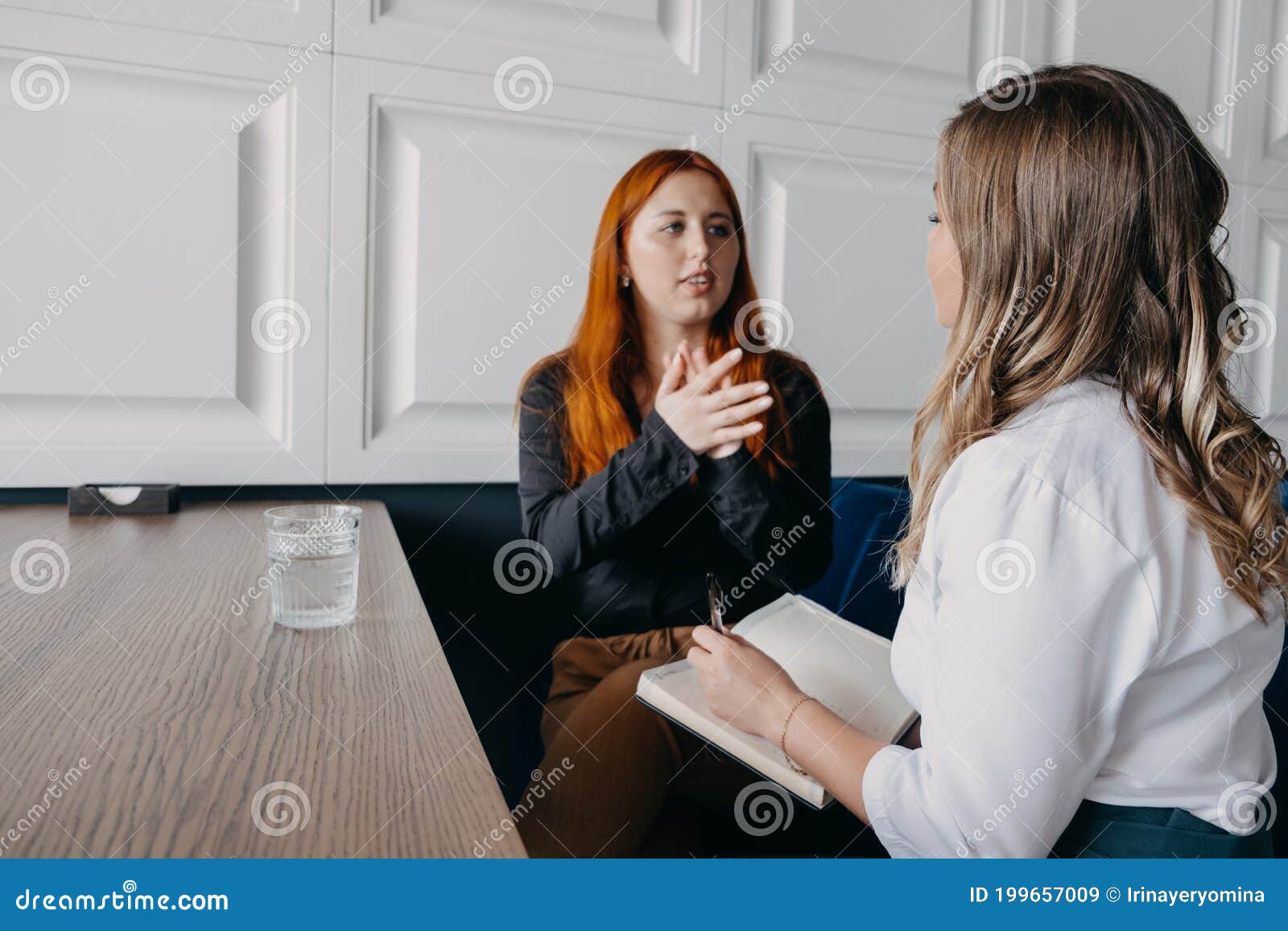 Mental Health Concept Communication Session Of Woman Psychologist And