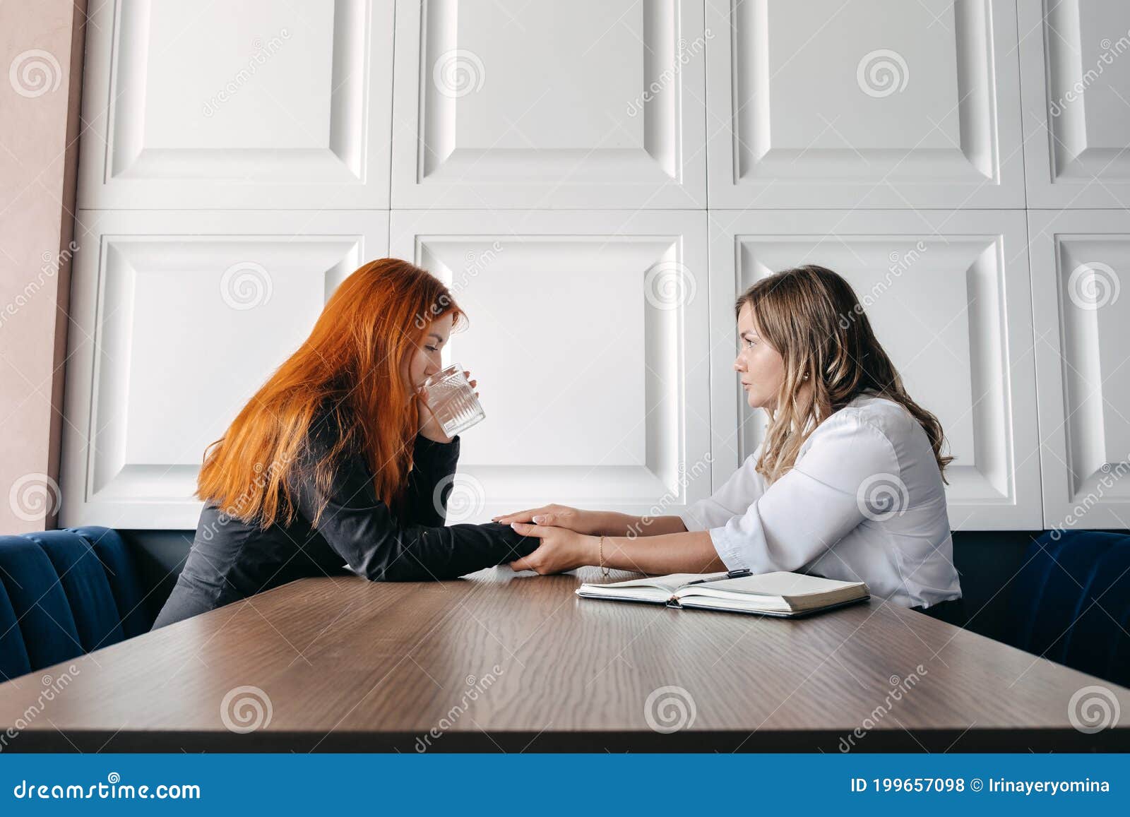 Mental Health Concept Communication Session Of Woman Psychologist And