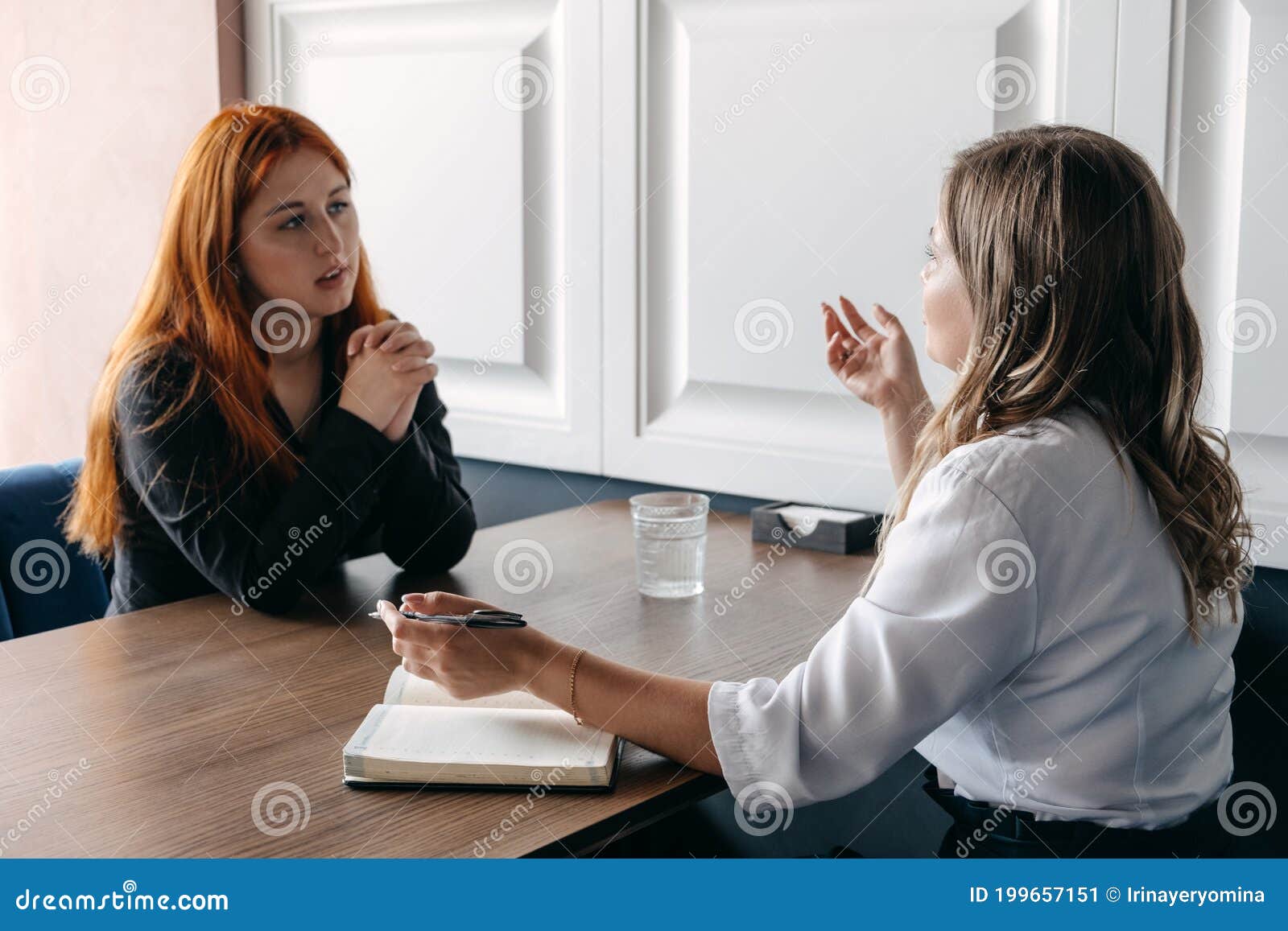 Mental Health Concept Communication Session Of Woman Psychologist And