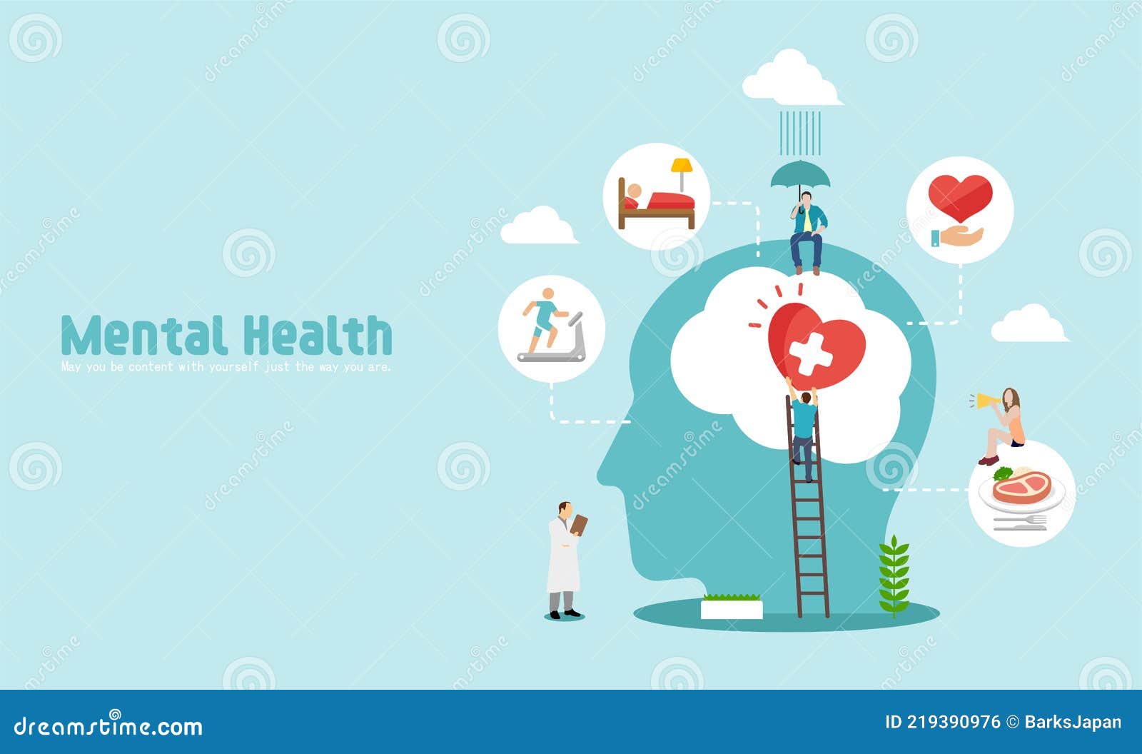 Mental Health Concept Vector Banner Illustration Stock Vector ...