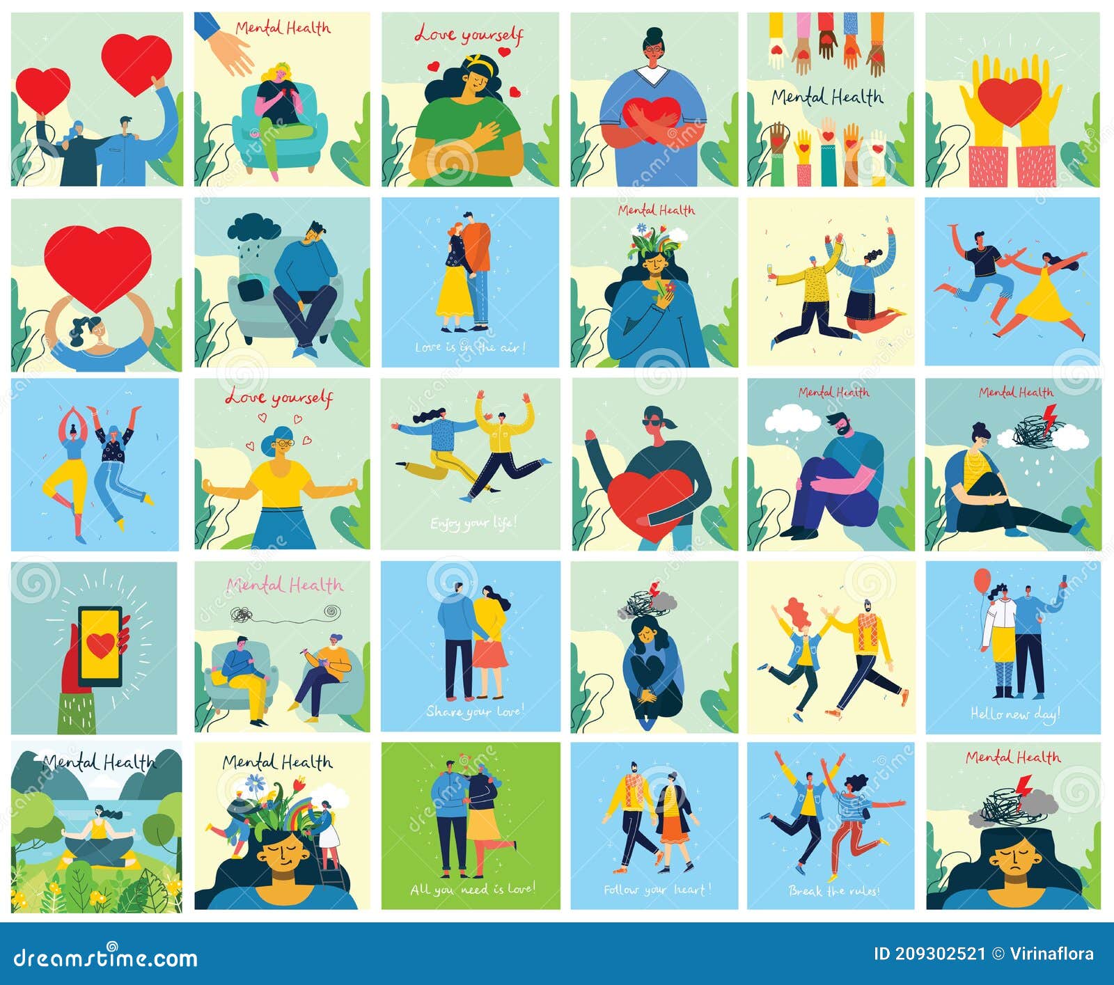 Mental Health Illustration Concept. Psychology Visual Interpretation of ...