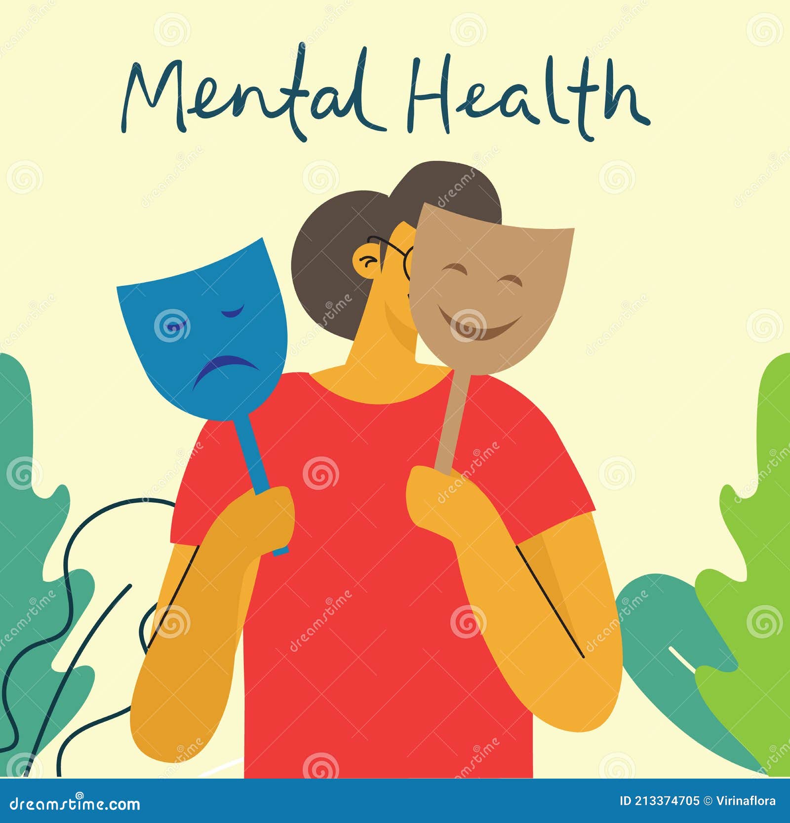 Mental Health Illustration Concept. Psychology Visual Interpretation of ...