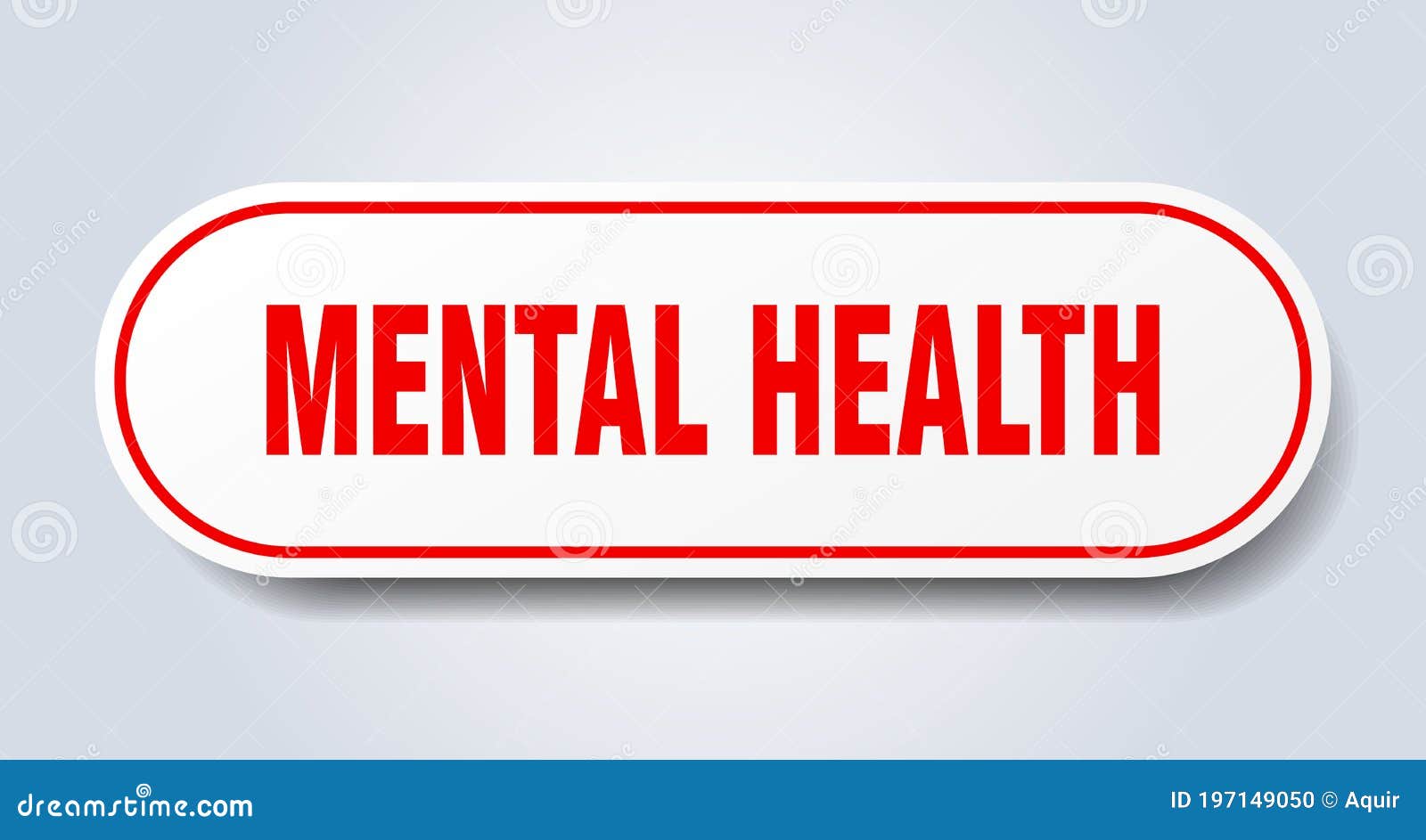 Mental Health Sign. Rounded Isolated Button. White Sticker Stock Vector ...