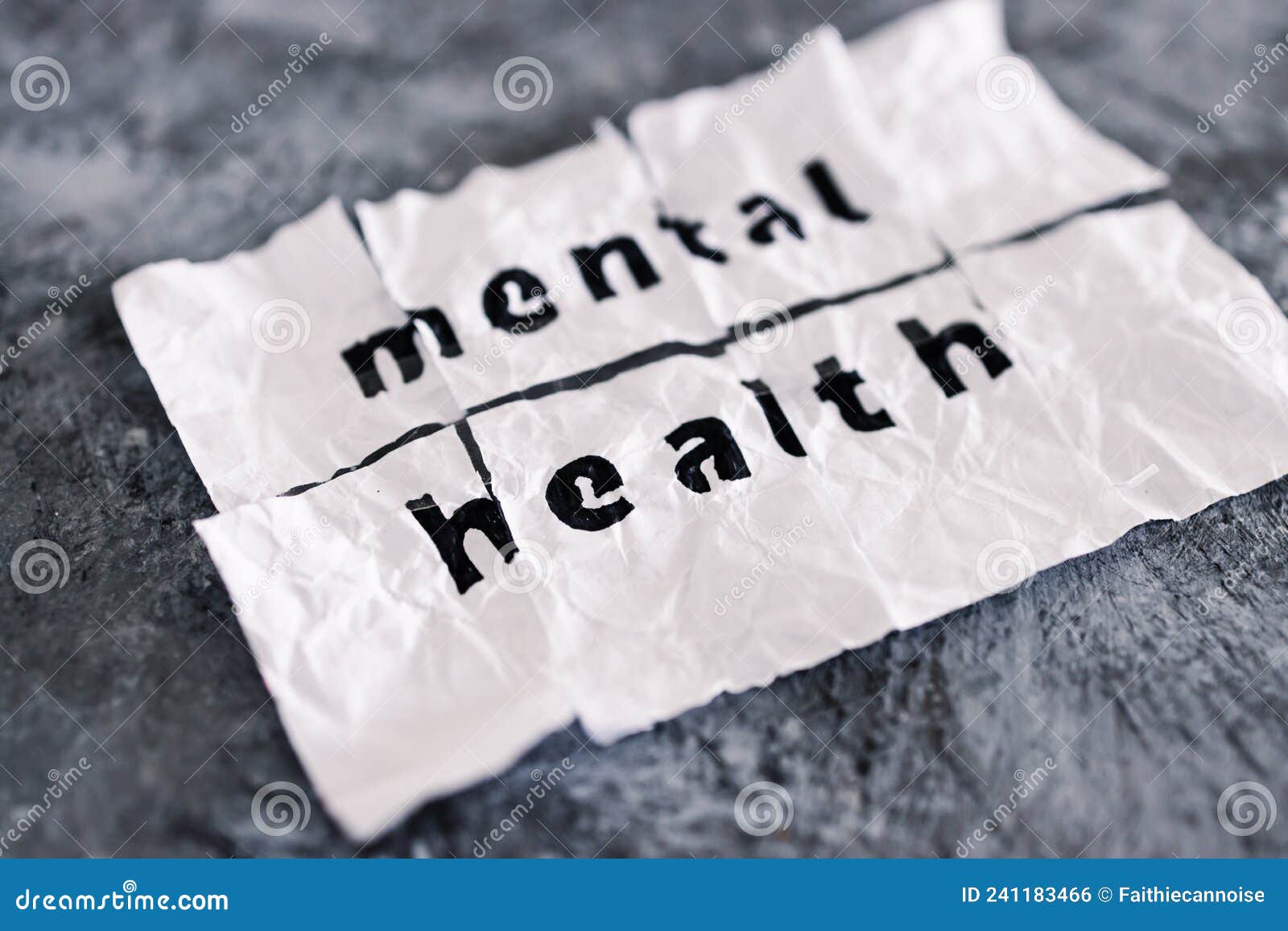Mental Health Text on Crumpled and Torn Piece of Paper Which Has Been ... Mental Health Text on Crumpled and Torn Piece of Paper Which Has Been ...