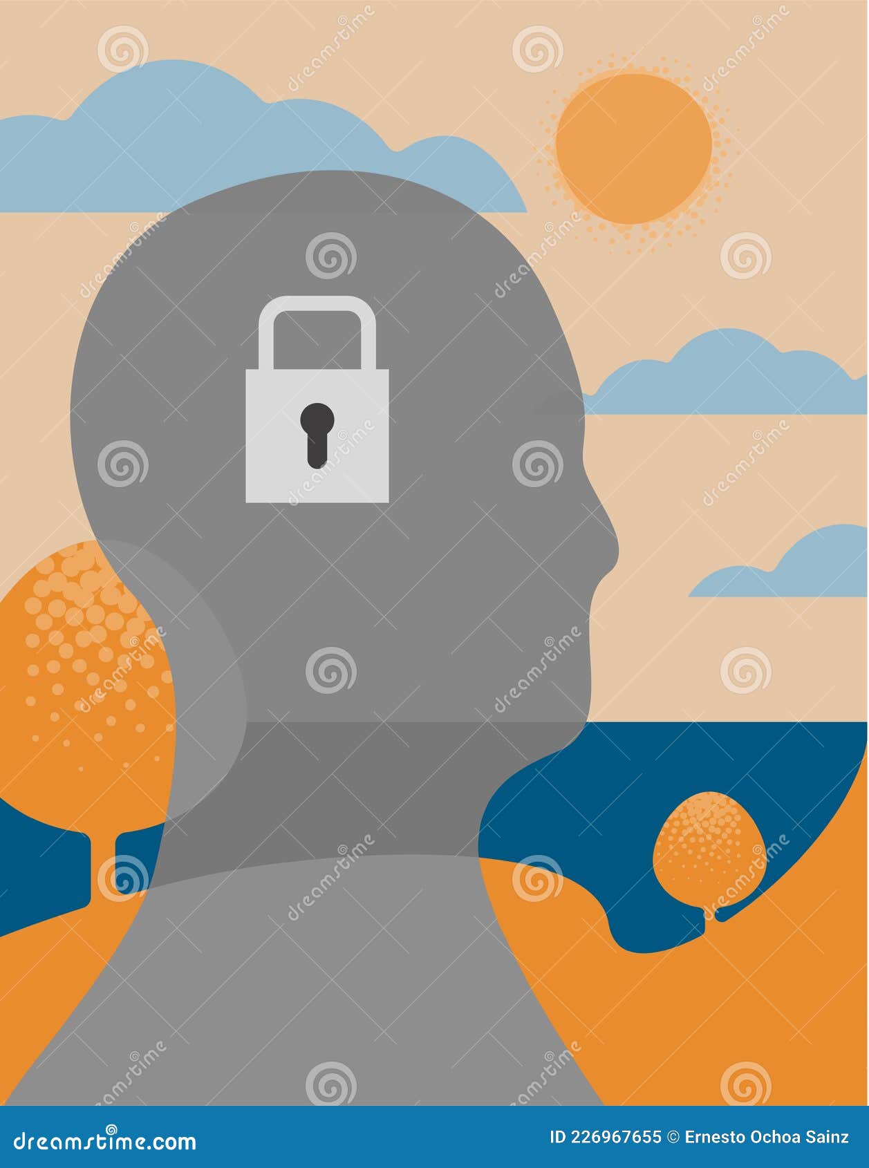 Mental isolation stock vector. Illustration of feel - 226967655