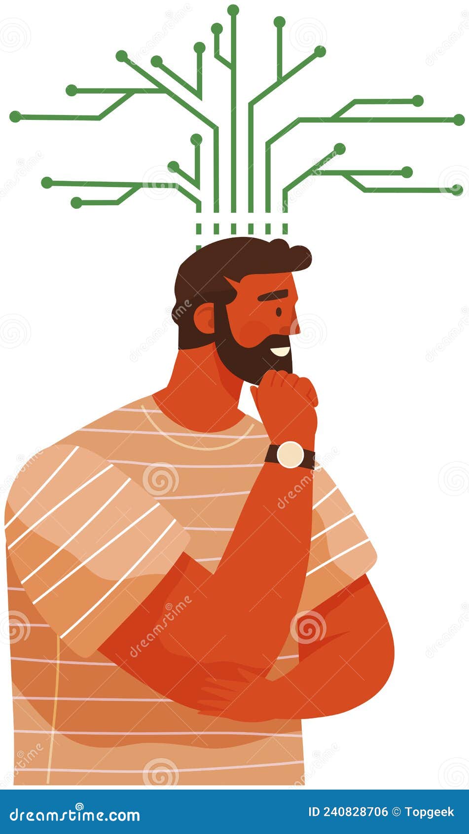 Mental Midset and Man with Technical Thinking. Logic, Strategy Planning ...