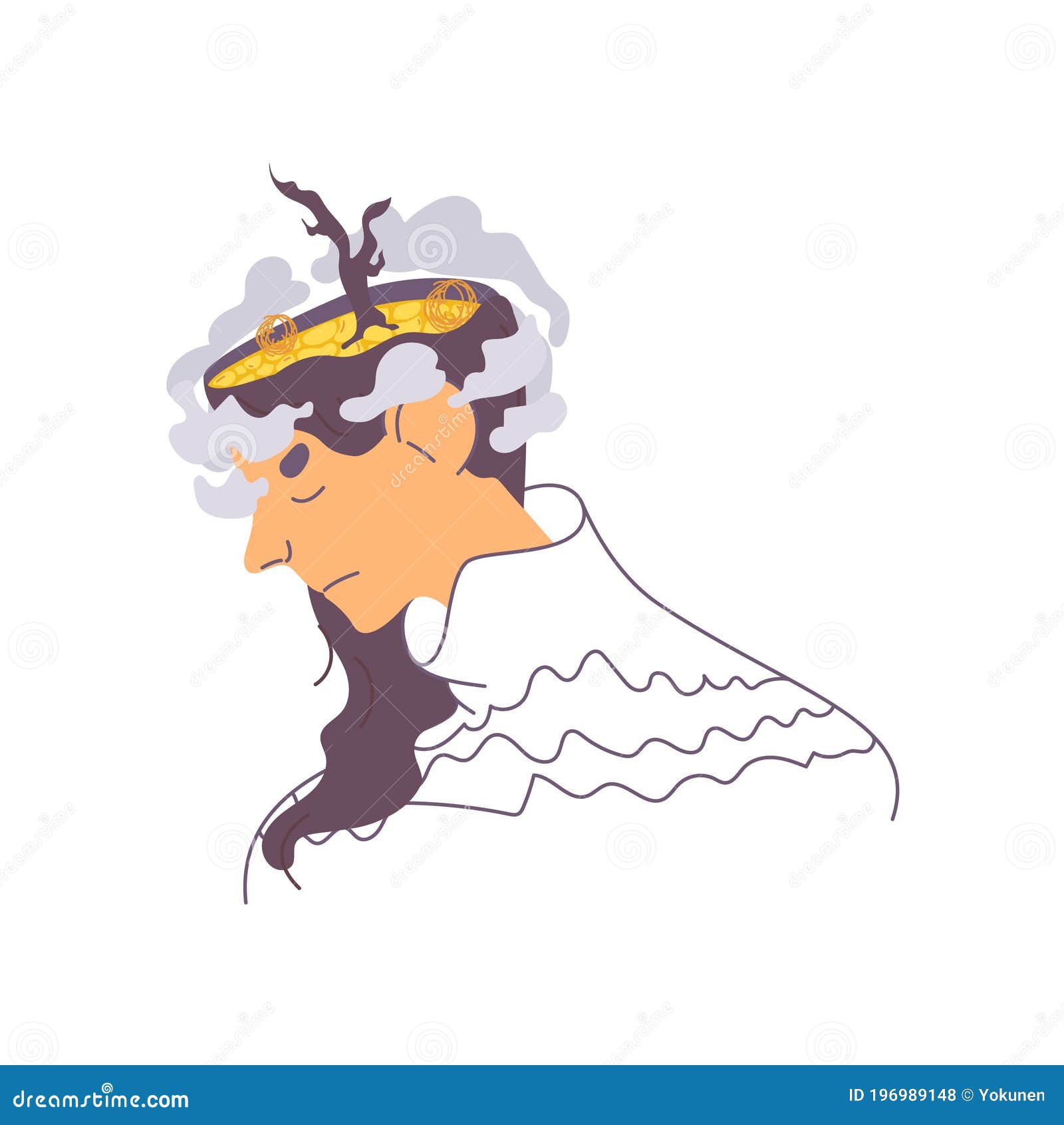 Depressed Female Teenager Sitting Under Huge Hand Vector Flat ...