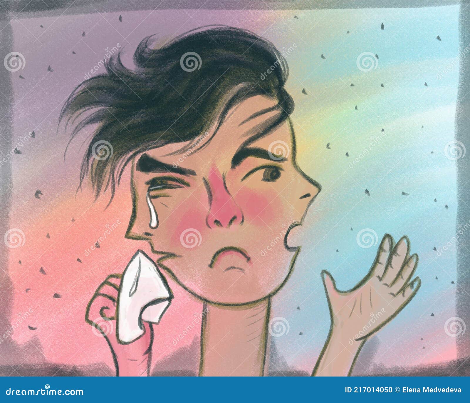 Duality Of Emotions Hiding True Feelings. Deception And Lies. Anger ...