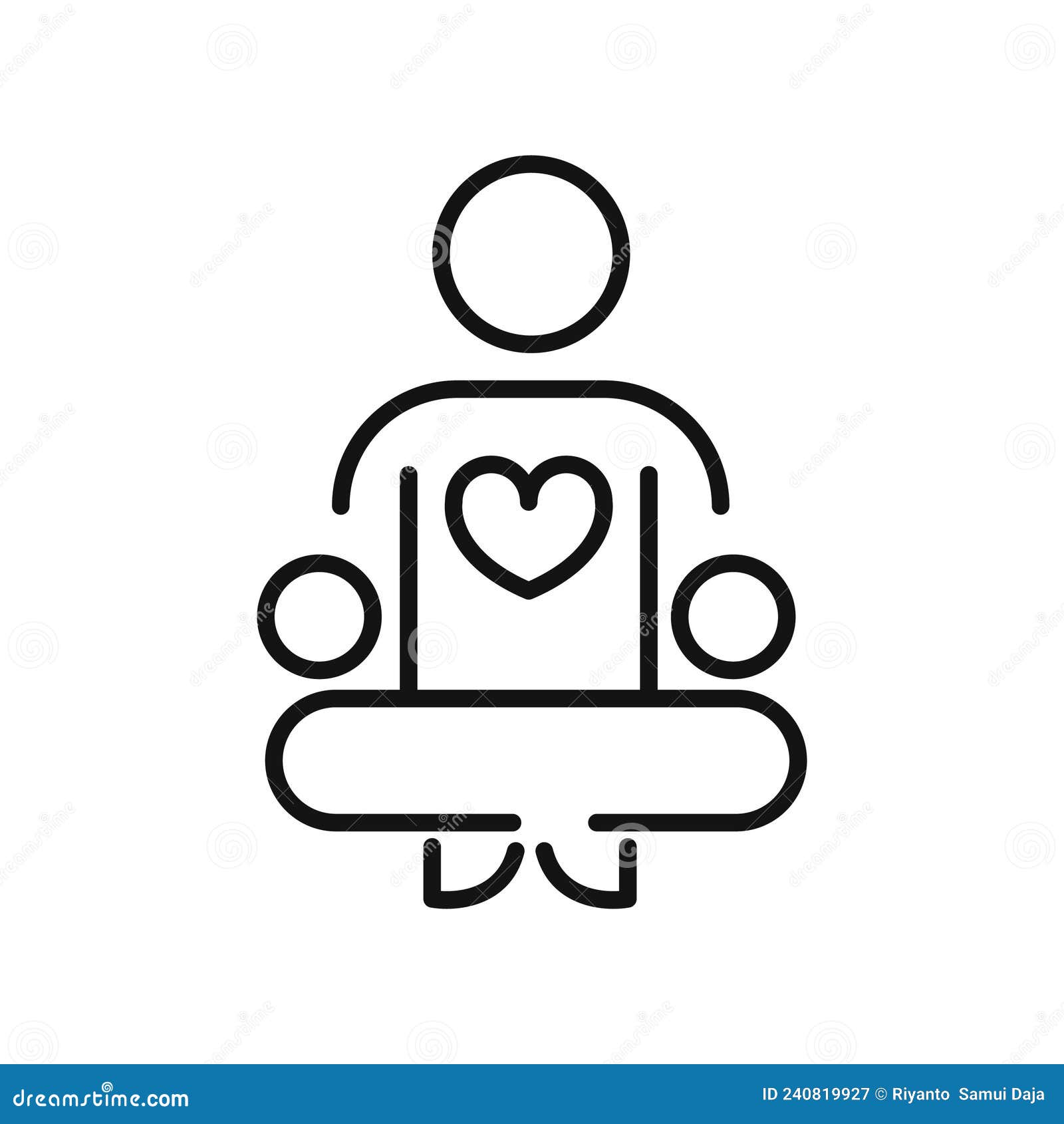 Mental Relaxation Icon Black and White Illustration Stock Vector ...