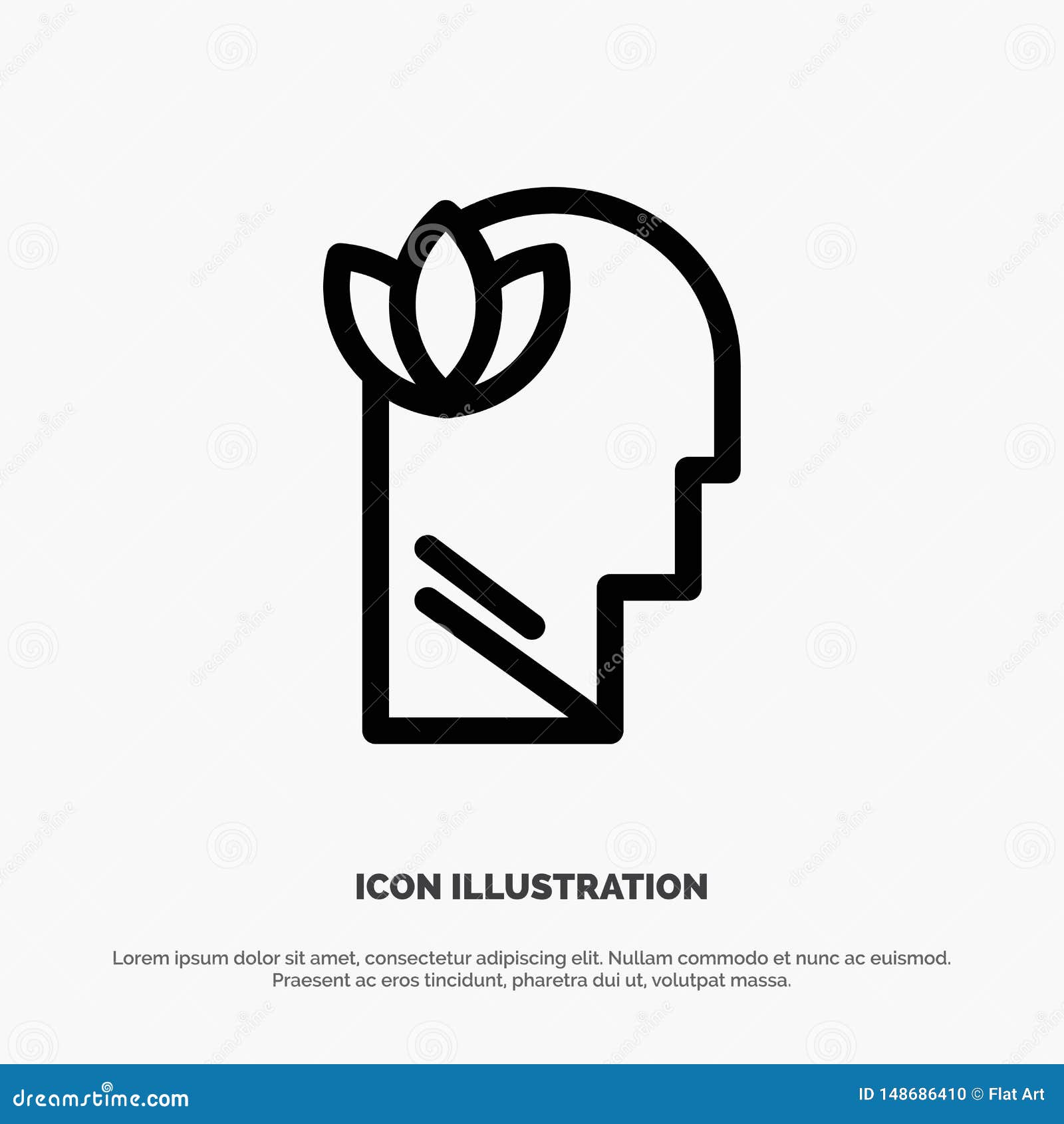 Mental, Relaxation, Mind, Head Line Icon Vector Stock Vector ...