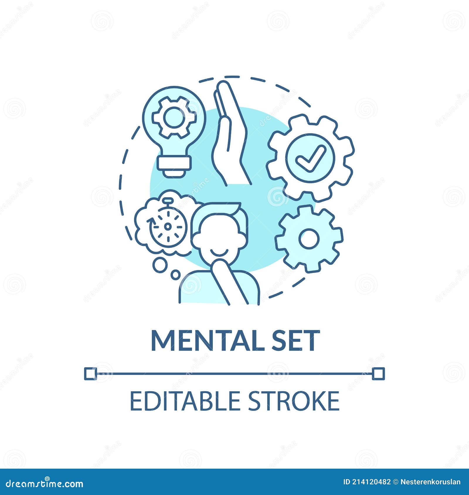 Mental Set Blue Concept Icon Stock Vector - Illustration of making ...