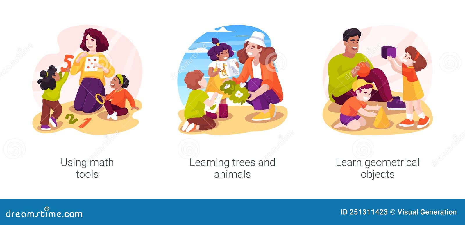 Mental Skills Development Isolated Cartoon Vector Illustration Set ...