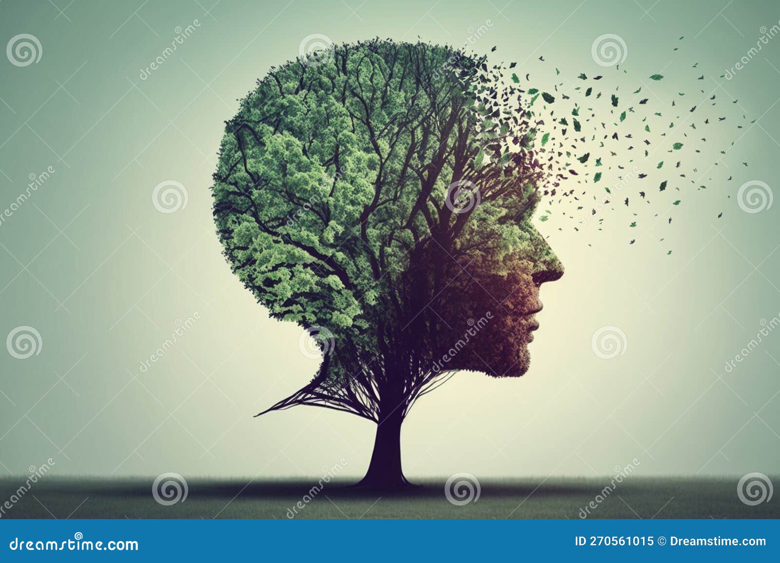 Mental Wellness Positivity and Creativity Concept with Head in a Shape ...