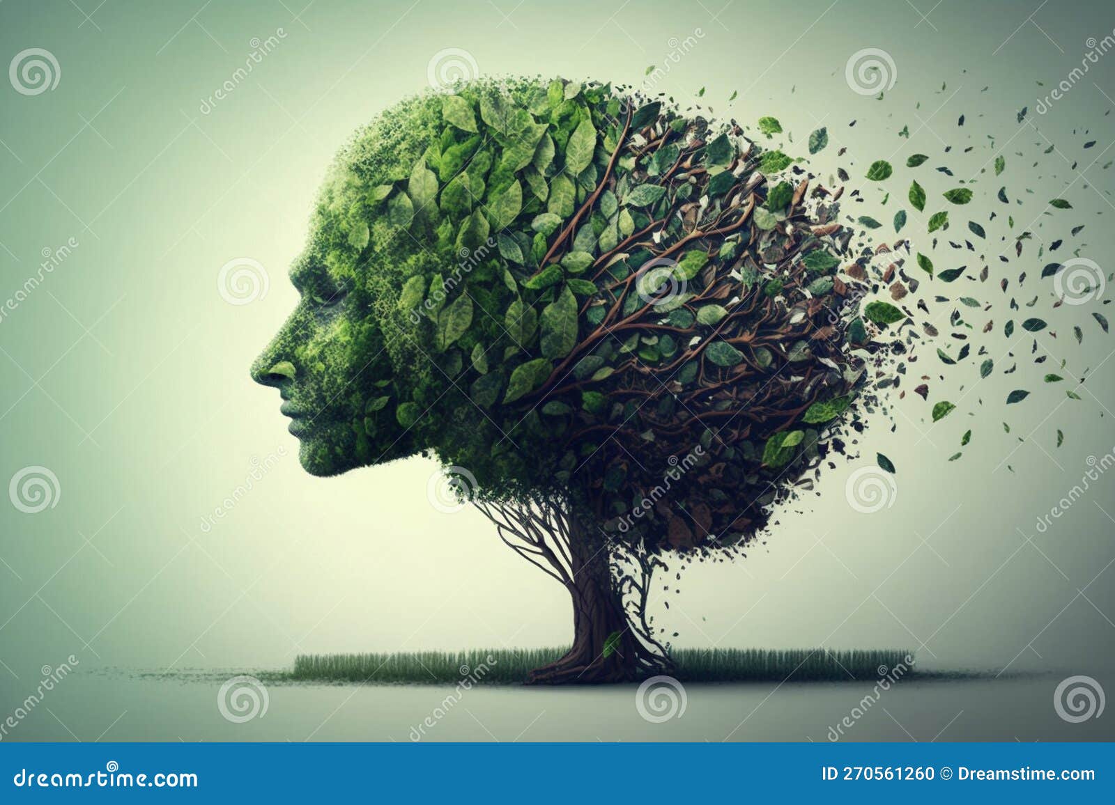 Mental Wellness Positivity and Creativity Concept with Head in a Shape ...