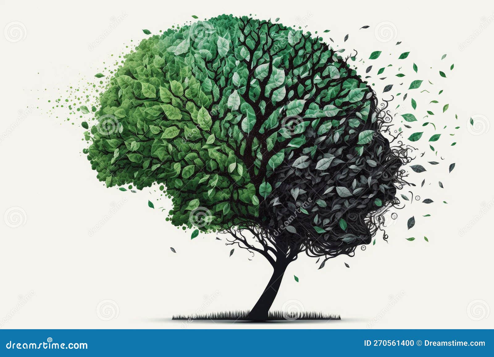 Mental Wellness Positivity and Creativity Concept with Head in a Shape ...