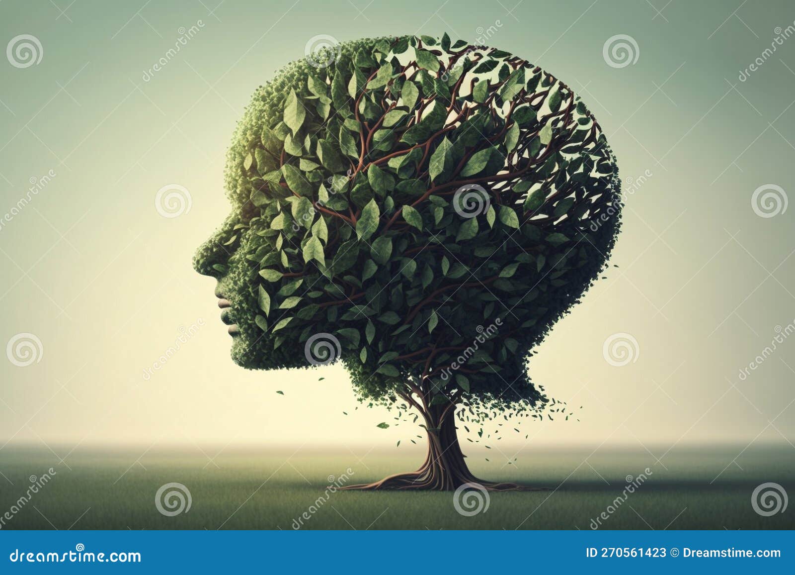 Mental Wellness Positivity and Creativity Concept with Head in a Shape ...