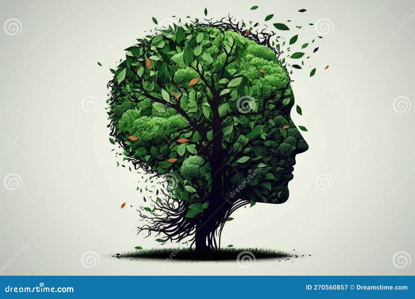 Mental Wellness Positivity and Creativity Concept with Head in a Shape ...