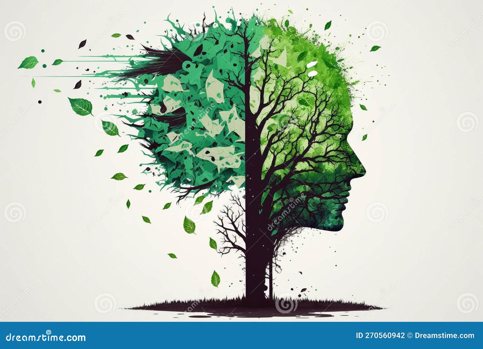 Mental Wellness Positivity and Creativity Concept with Head in a Shape ...