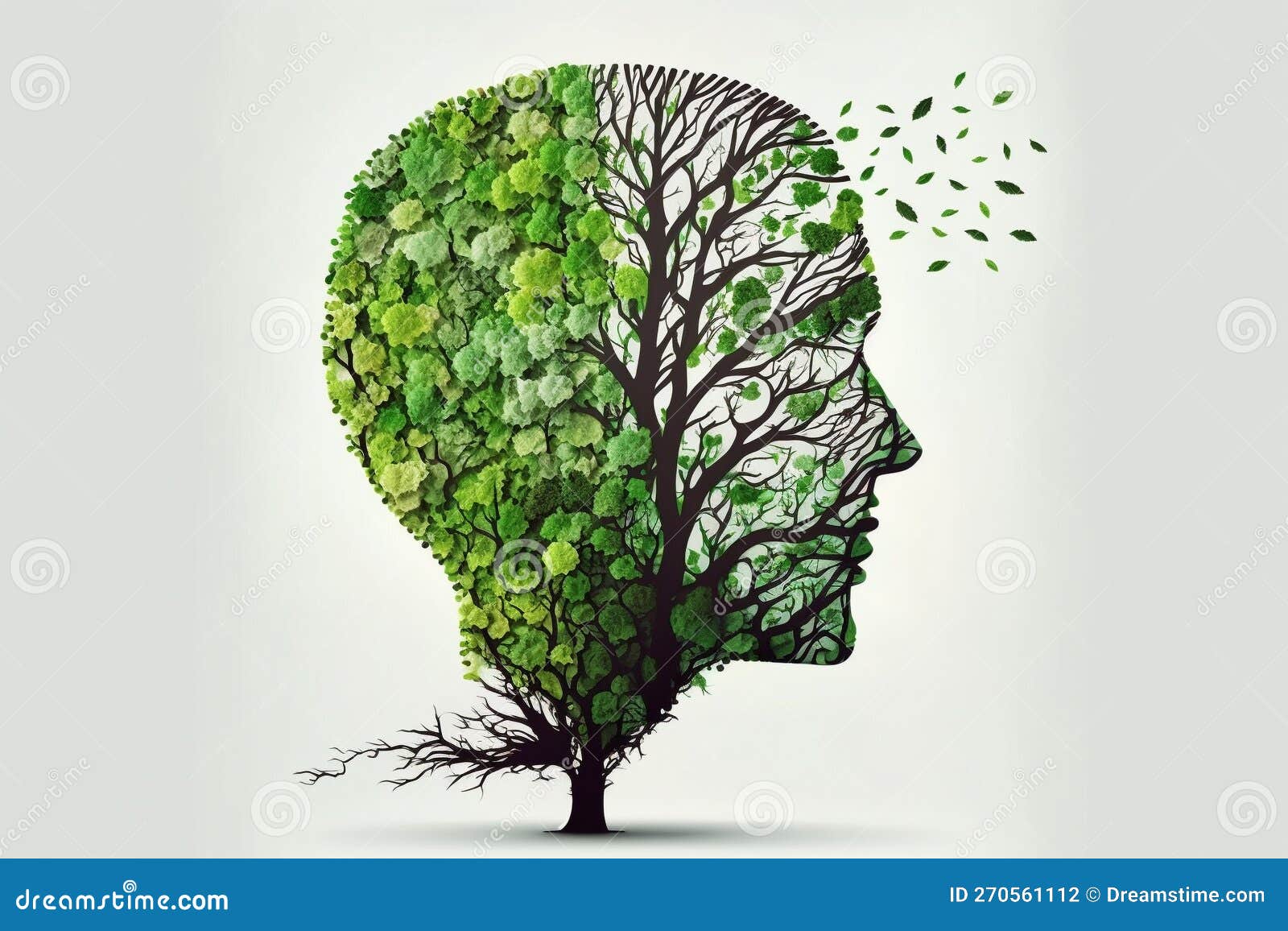 Mental Wellness Positivity and Creativity Concept with Head in a Shape ...