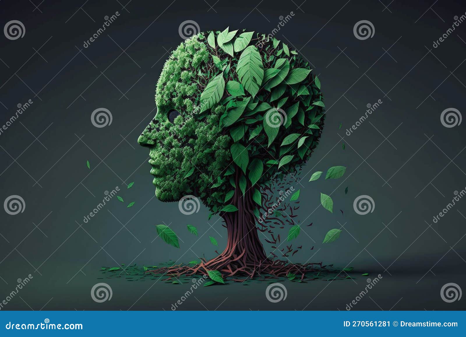 Mental Wellness Positivity and Creativity Concept with Head in a Shape ...