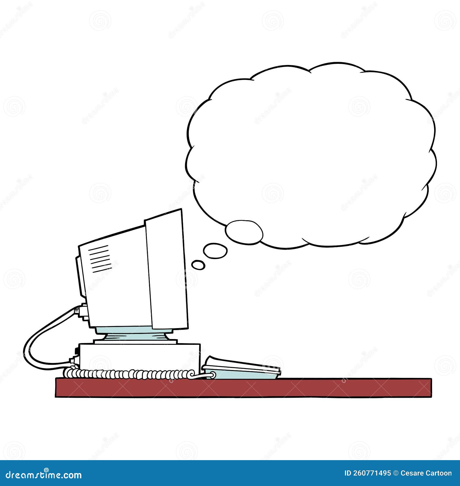 Mente De Computadora De Dibujos Animados Ilustración del Vector ...