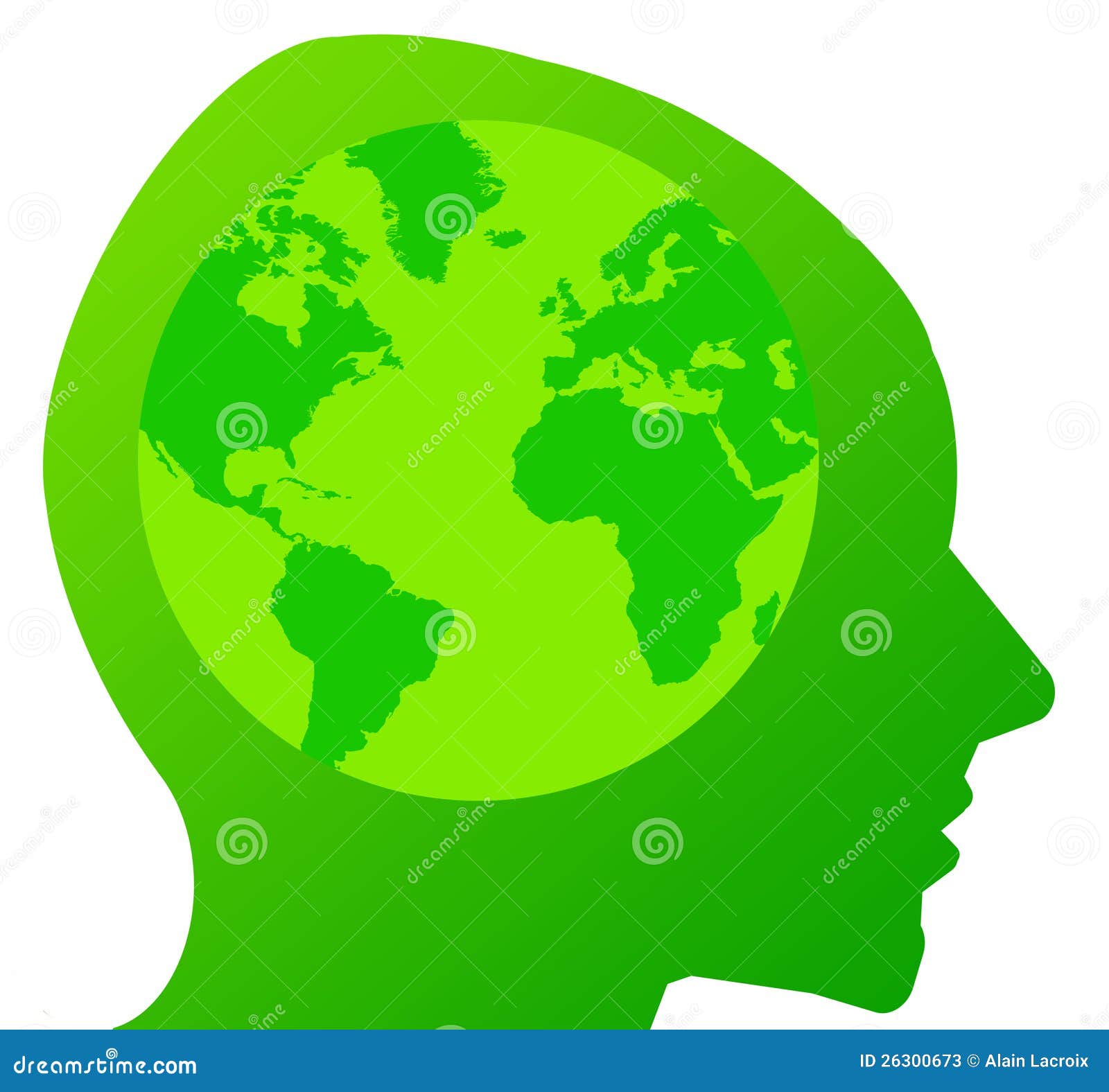 Mente verde stock de ilustración. Ilustración de intelectual - 26300673
