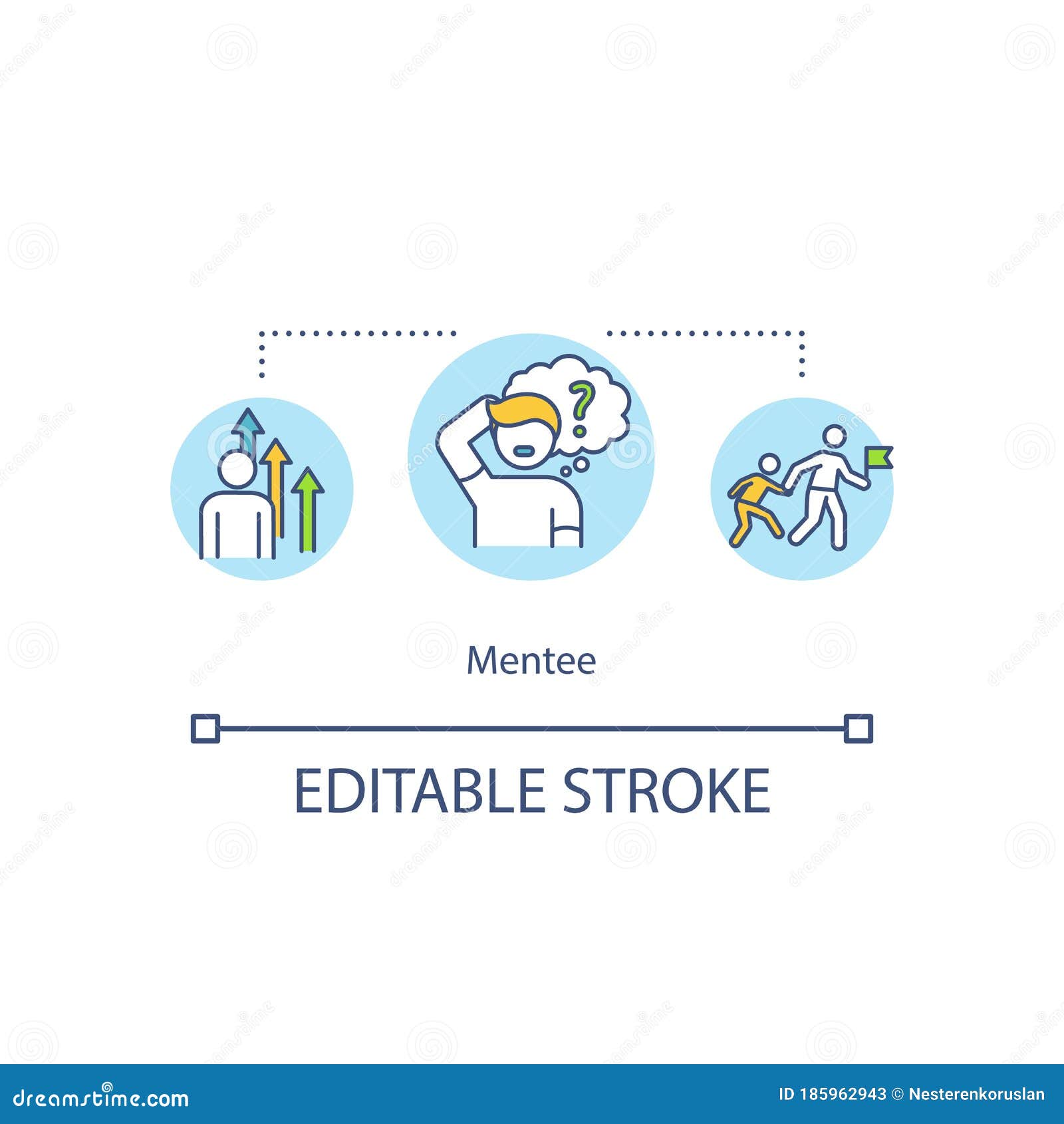 Mentee concept icon stock vector. Illustration of mentoring - 185962943