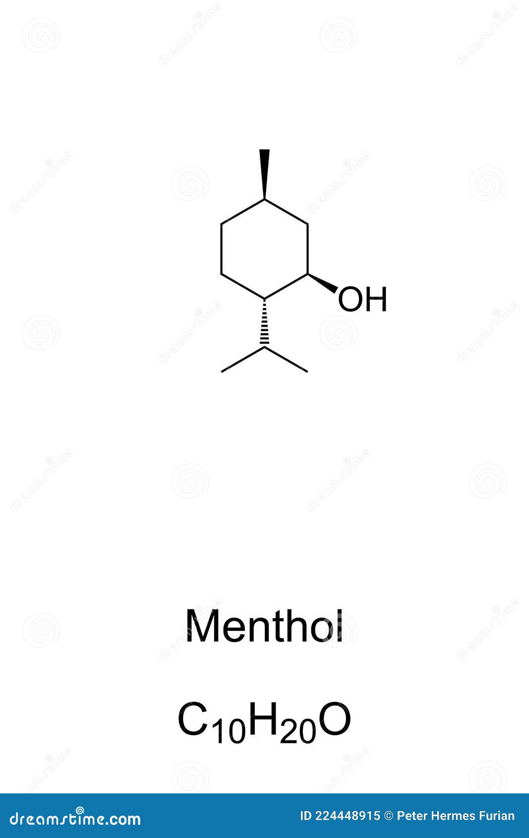 Menthol, Naturally Found in Mint Plants, Chemical Formula Stock Vector ...
