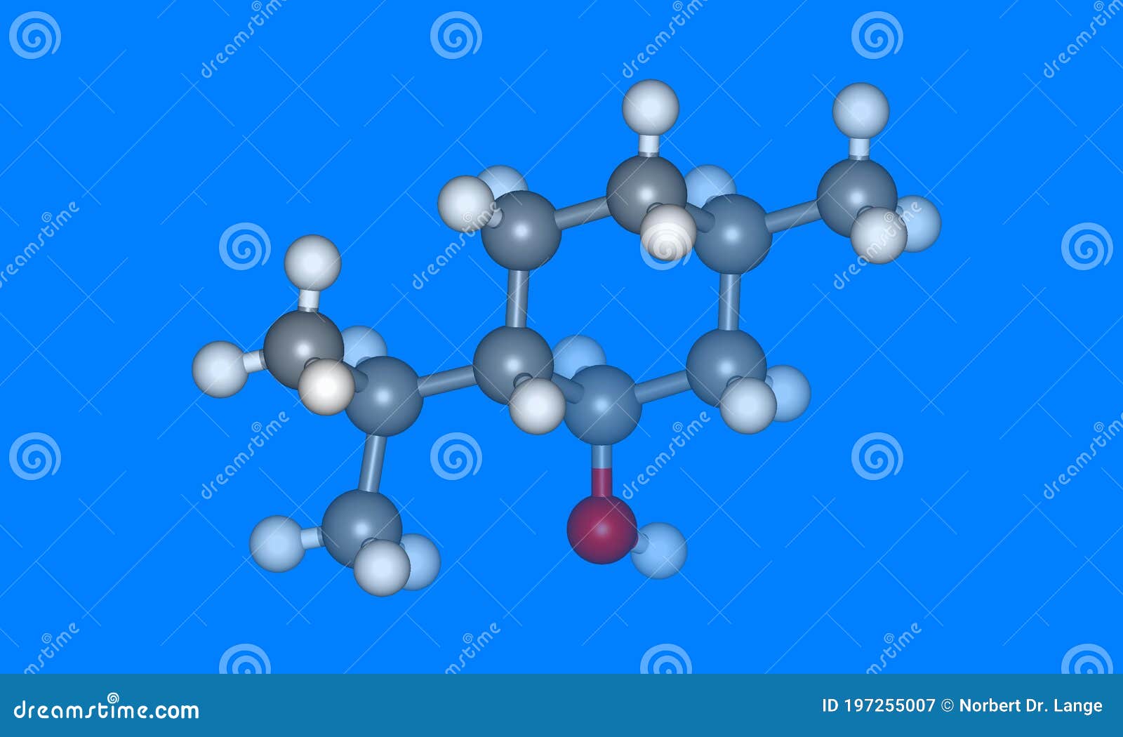 Menthol molecular model stock illustration. Illustration of model ...