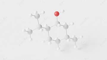 Menthol Molecule 3d, Molecular Structure, Ball and Stick Model ...