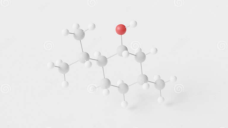 Menthol Molecule 3d, Molecular Structure, Ball and Stick Model ...