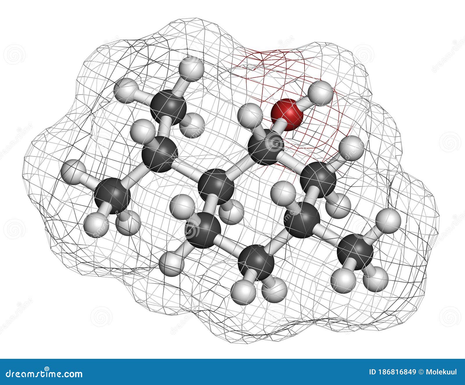 Menthol Molecule. Present In Peppermint, Corn Mints, Etc. Atoms Are ...