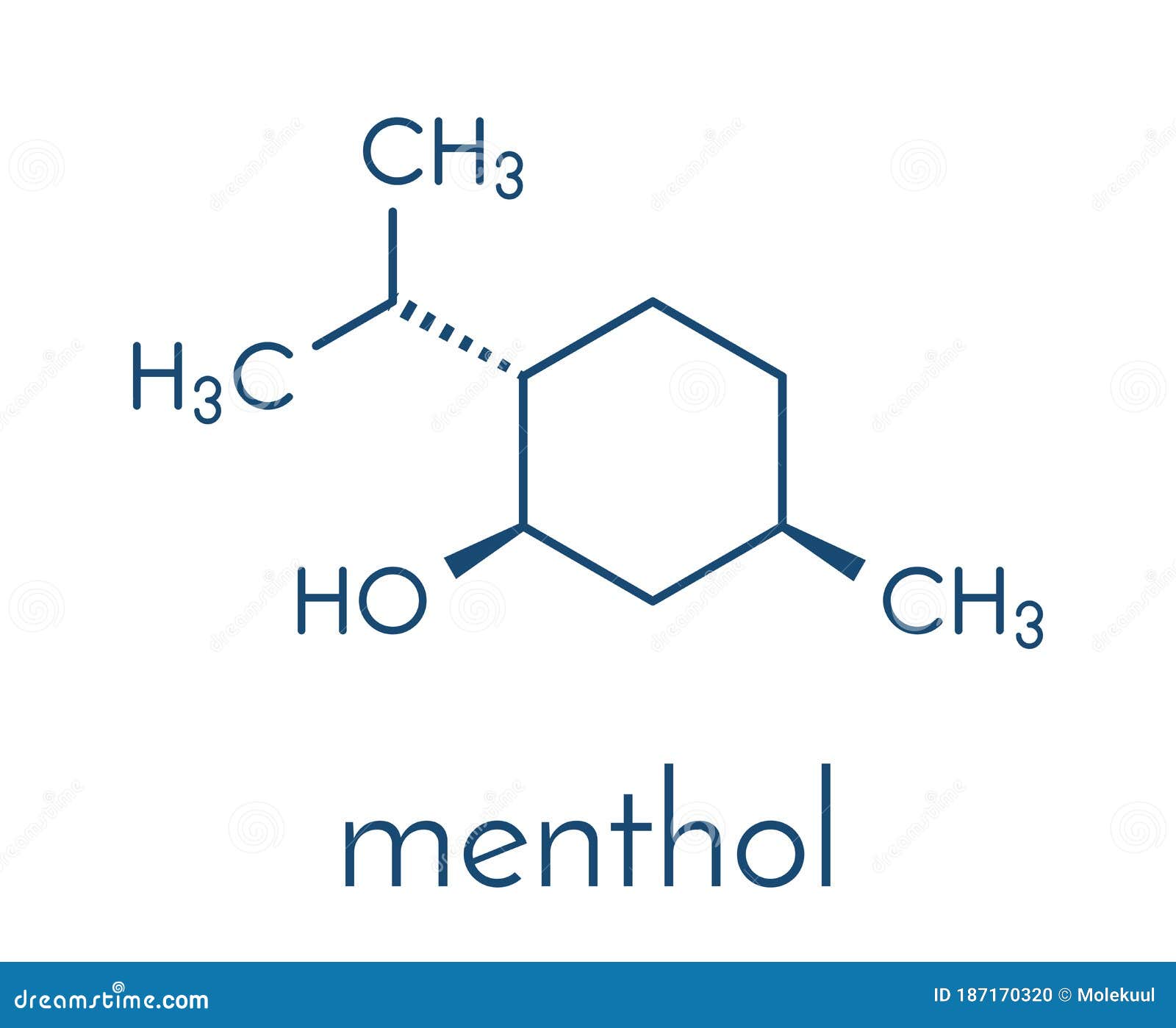 Menthol Molecule. Present In Peppermint, Corn Mints, Etc. Atoms Are ...