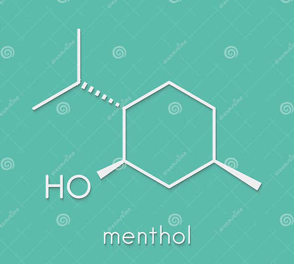 Menthol Molecule. Present in Peppermint, Corn Mints, Etc. Skeletal ...