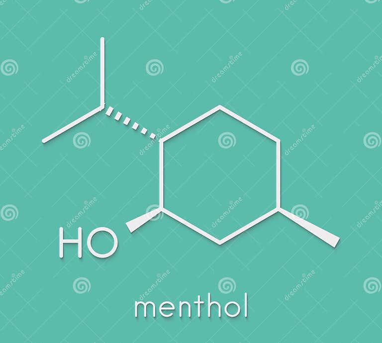 Menthol Molecule. Present in Peppermint, Corn Mints, Etc. Skeletal ...