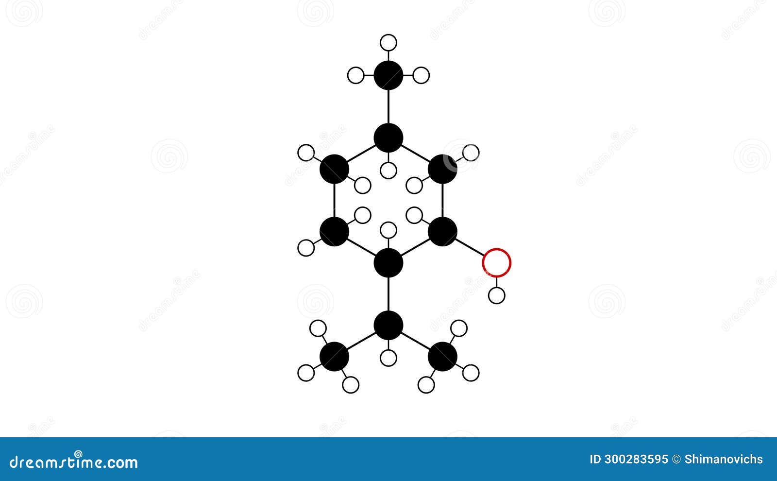 Menthol Molecule, Structural Chemical Formula, Ball-and-stick Model ...