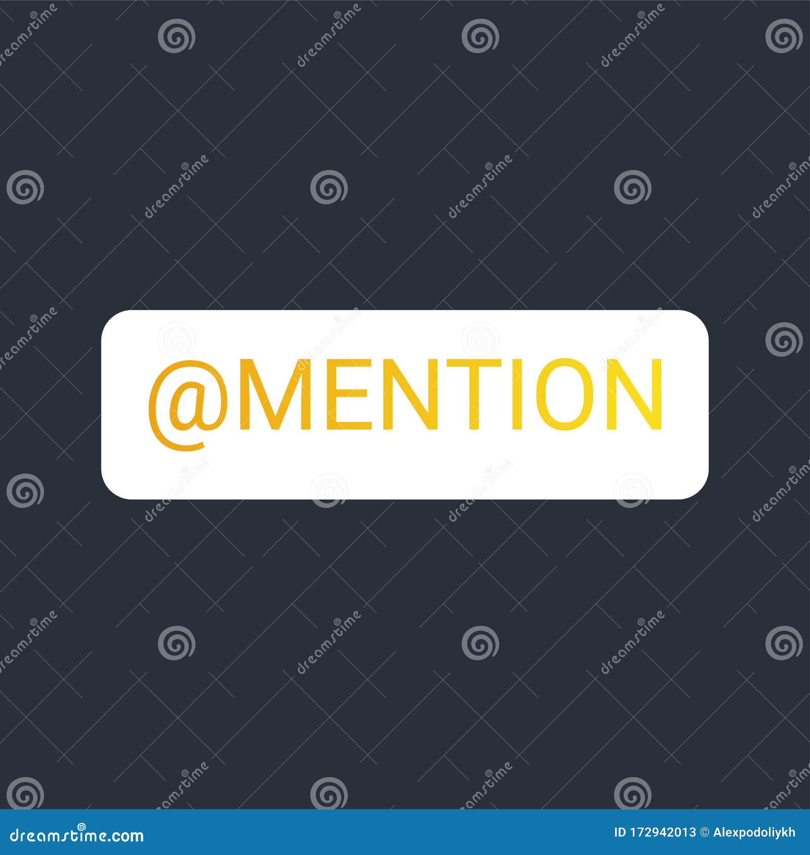 Mention Color Element. Social Media Button. Sign for Web Page, Mobile ...