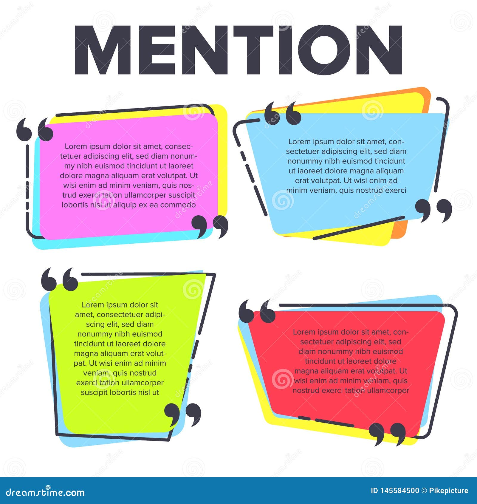 Quotation Template In Quotes. Creative Vector Banner Illustration With ...