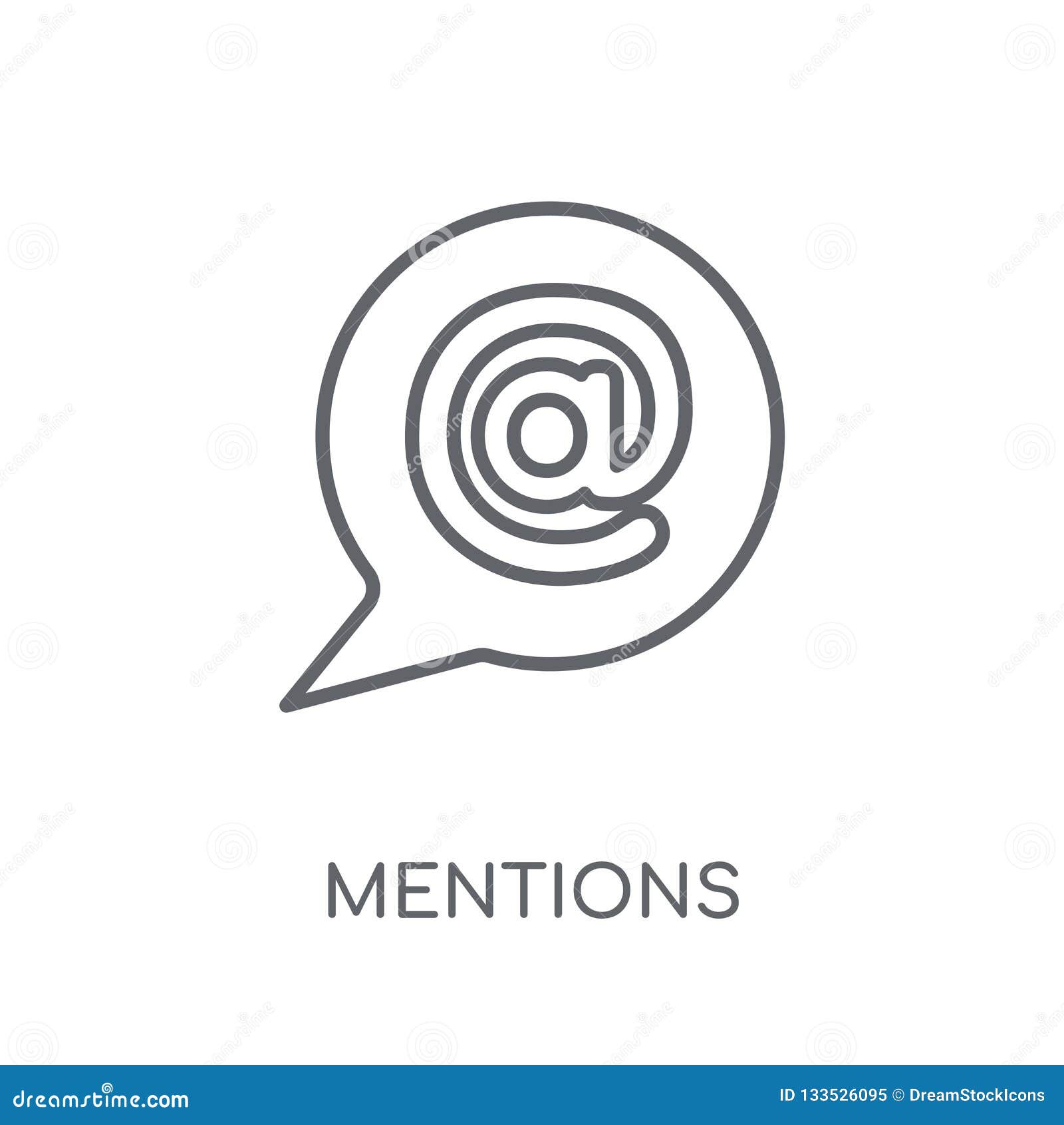 Mentions Linear Icon. Modern Outline Mentions Logo Concept on Wh Stock ...