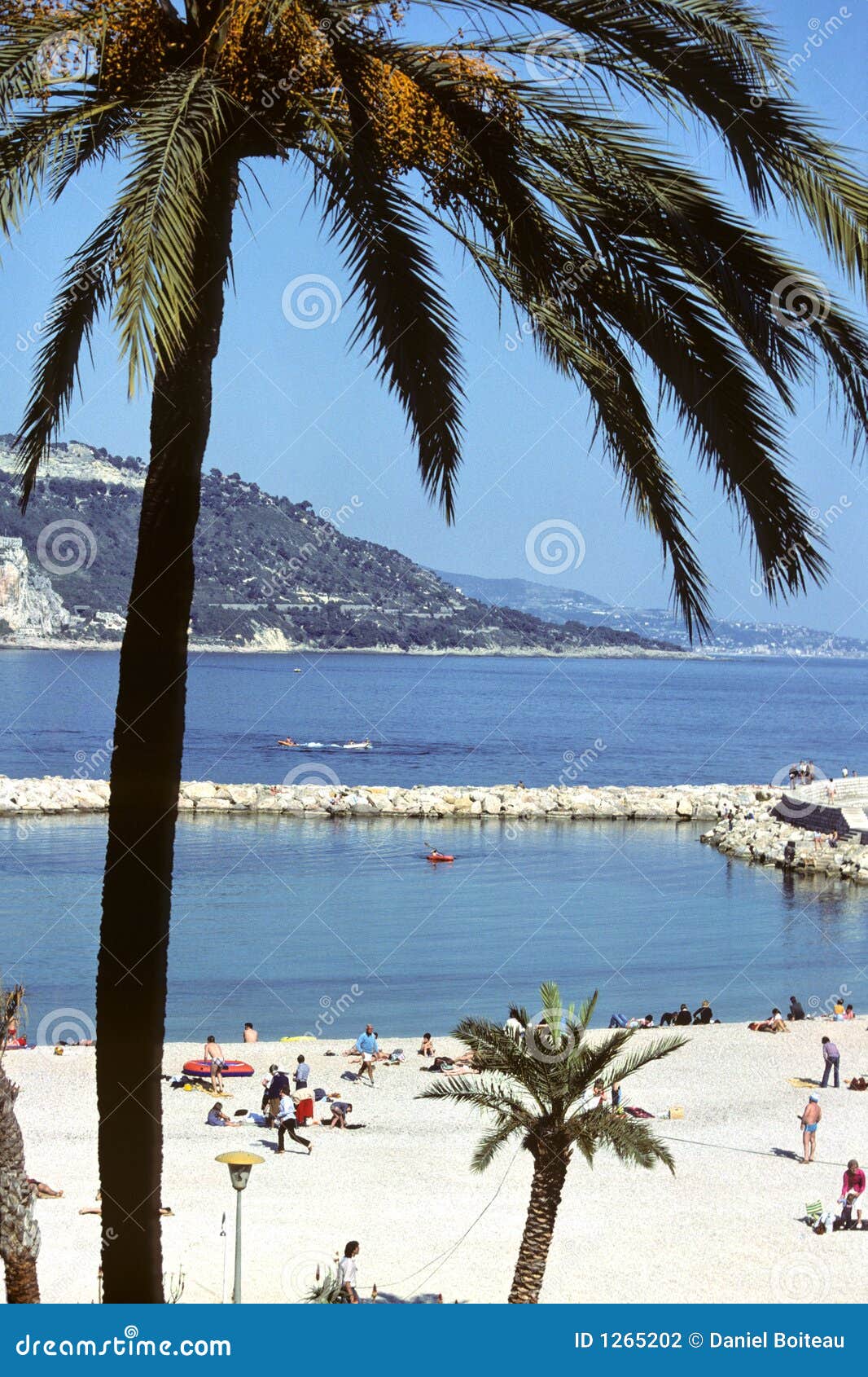 Menton beach stock photo. Image of typical, holyday, town - 1265202