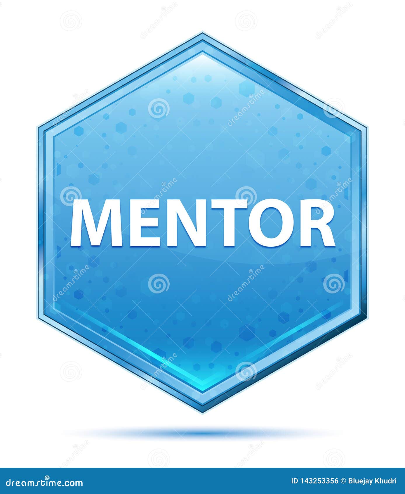 Mentor Crystal Blue Hexagon Button Stock Illustration - Illustration of ...