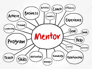 Mentor mind map flowchart stock illustration. Illustration of mentoring ...