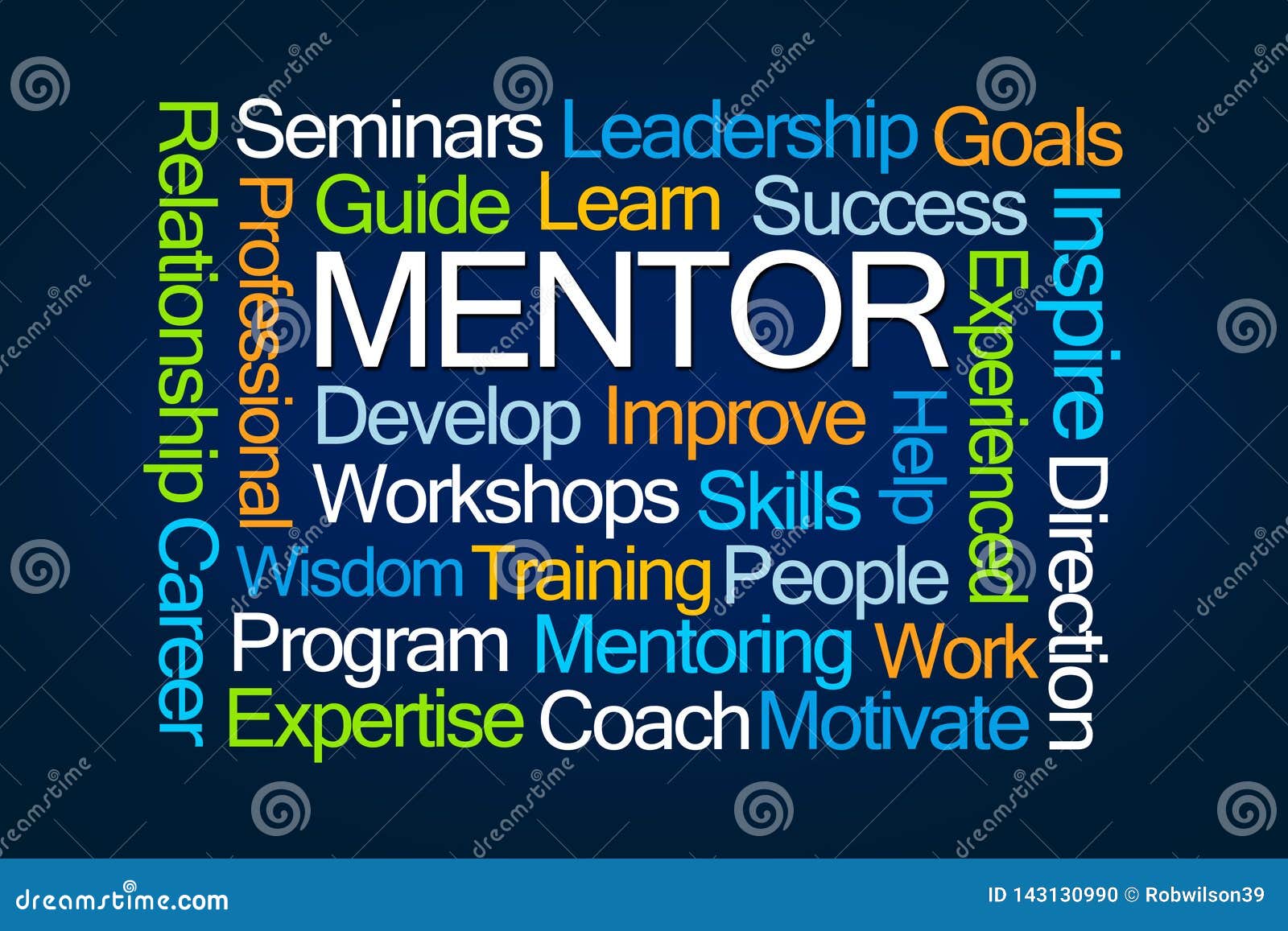 Mentor Word Cloud stock illustration. Illustration of leadership ...