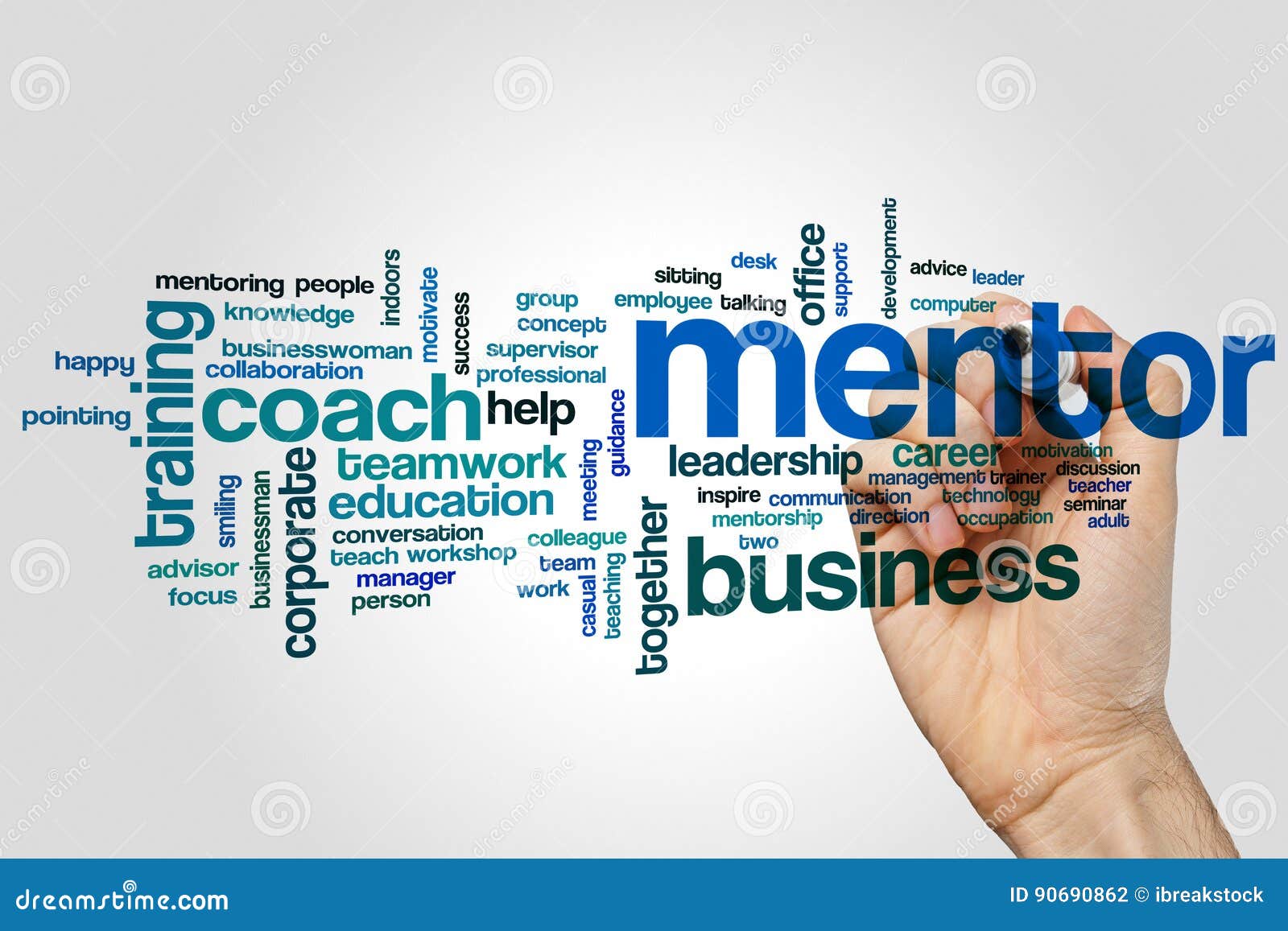 Mentor word cloud stock photo. Image of help, indoors - 90690862