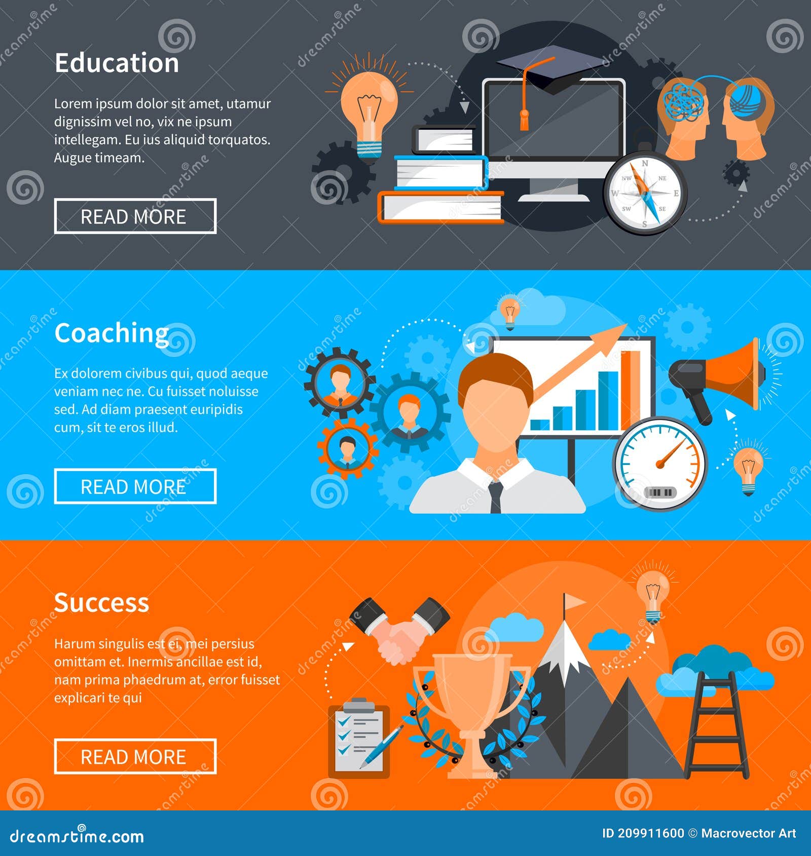 Mentoring Coaching Banners stock vector. Illustration of background ...