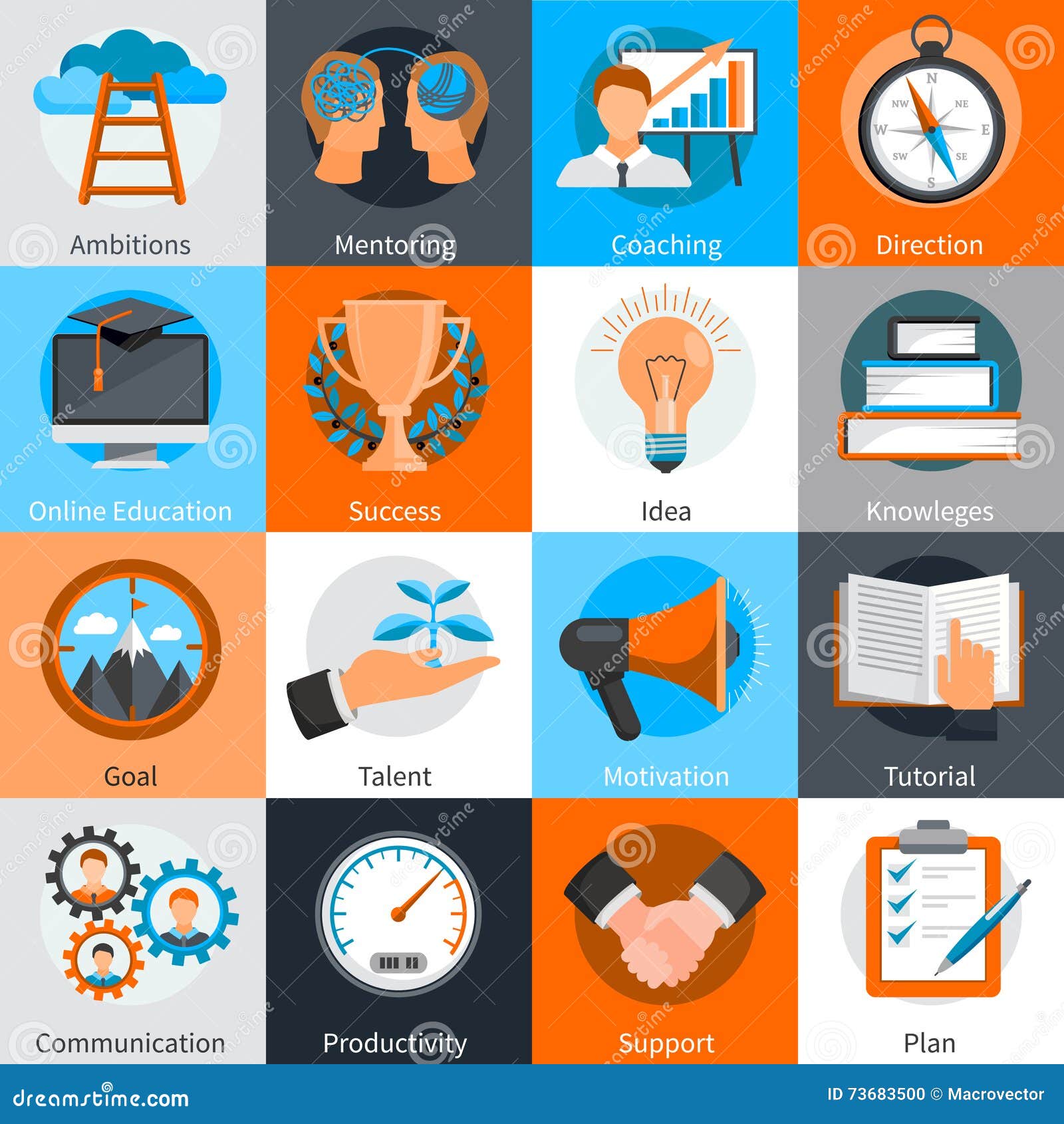 Mentoring Coaching Concept Icons Set Vector Illustration ... Mentoring Coaching Concept Icons Set Vector Illustration ...