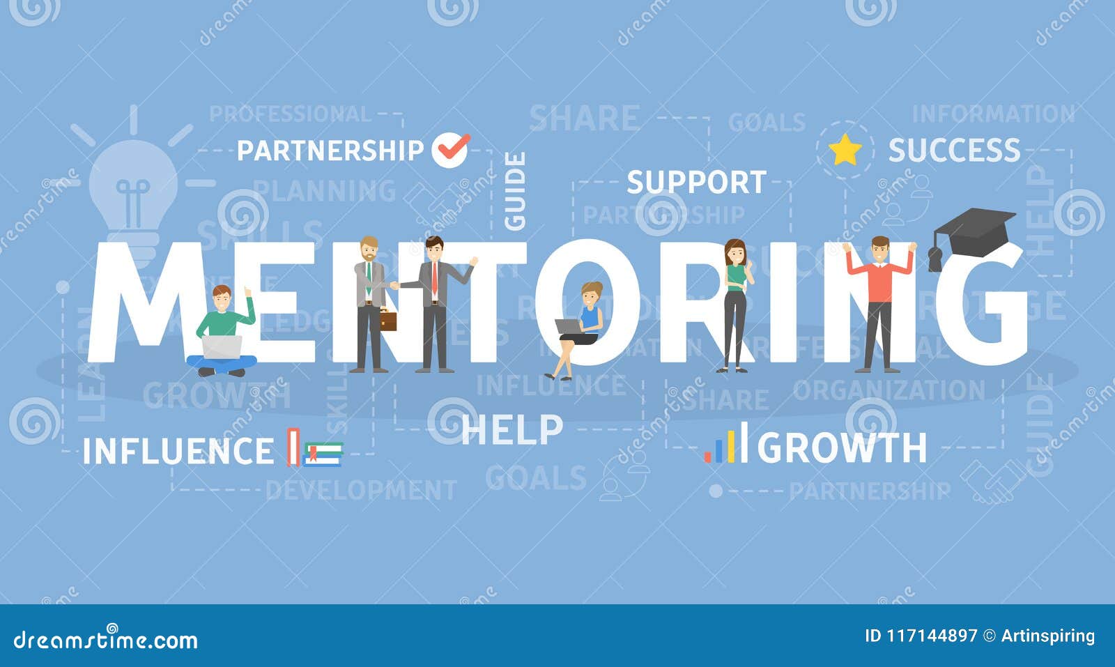Mentoring Concept Illustration. Stock Vector - Illustration of expert ...